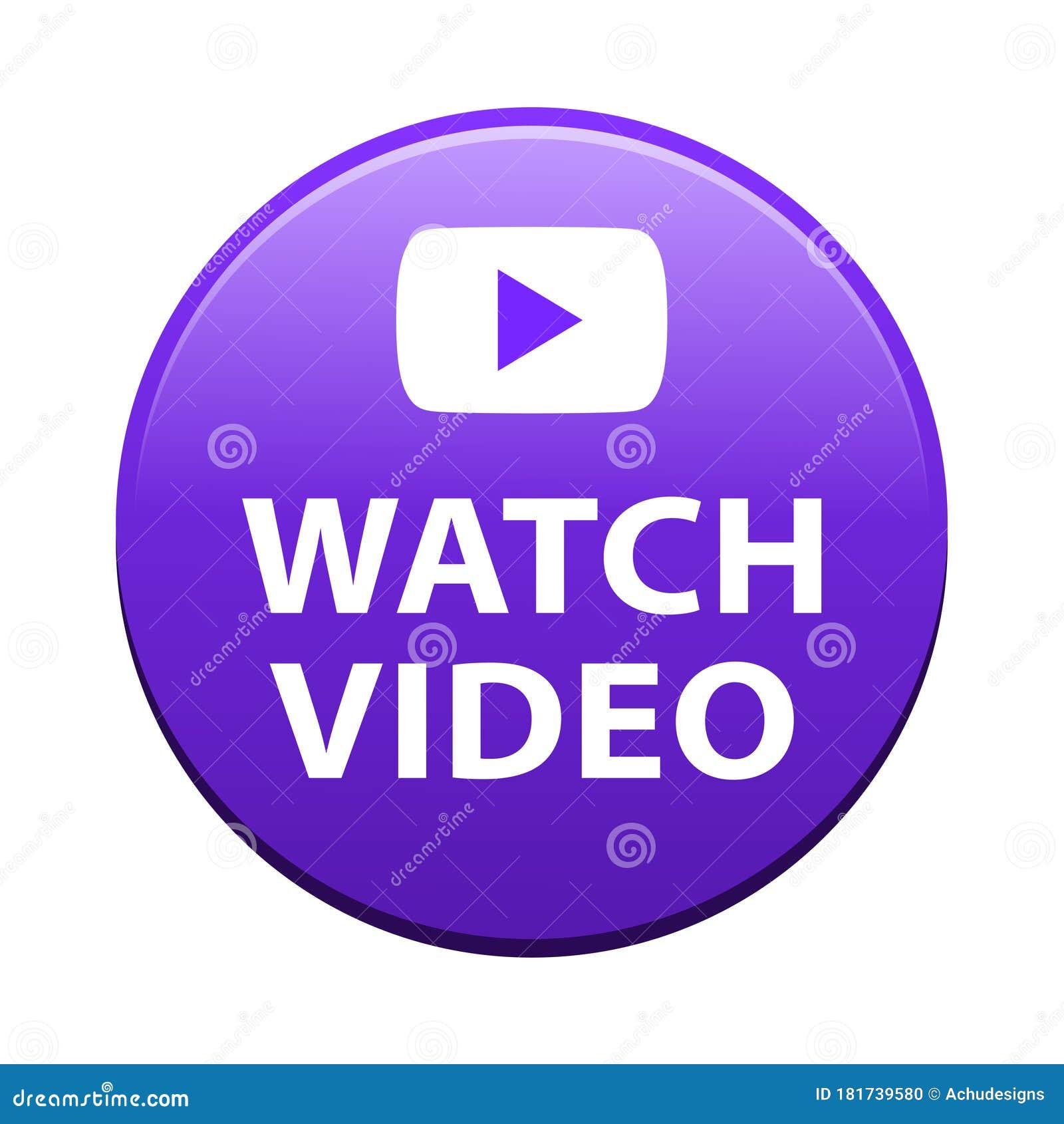 Watch video button stock vector. Illustration of banner - 181739580