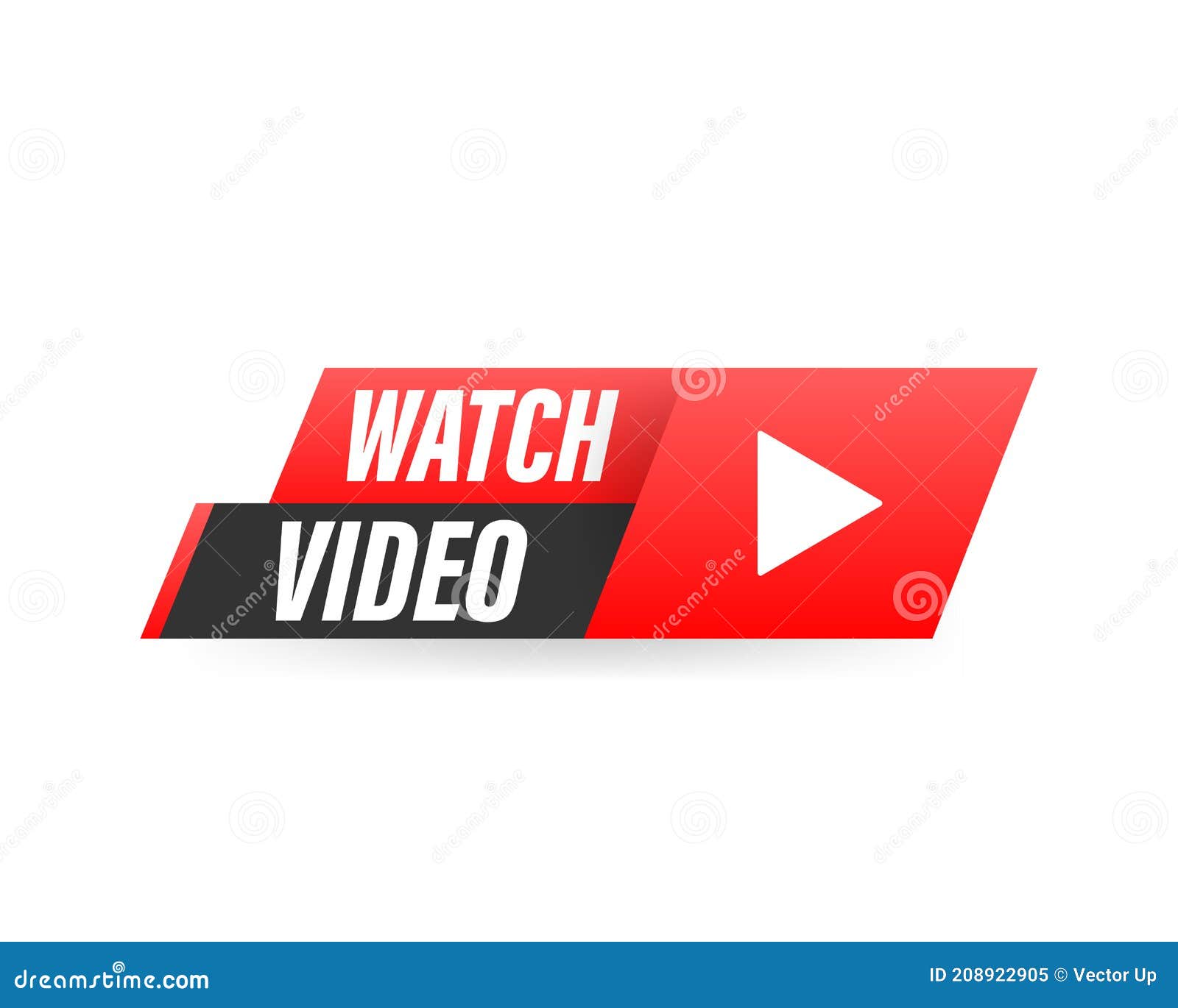 Watch Video Button, Banner, Icon - Vector Design on White Background ...
