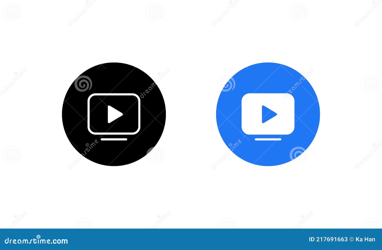 Watch Video Button Icon Vector of Social Media Stock Vector ...