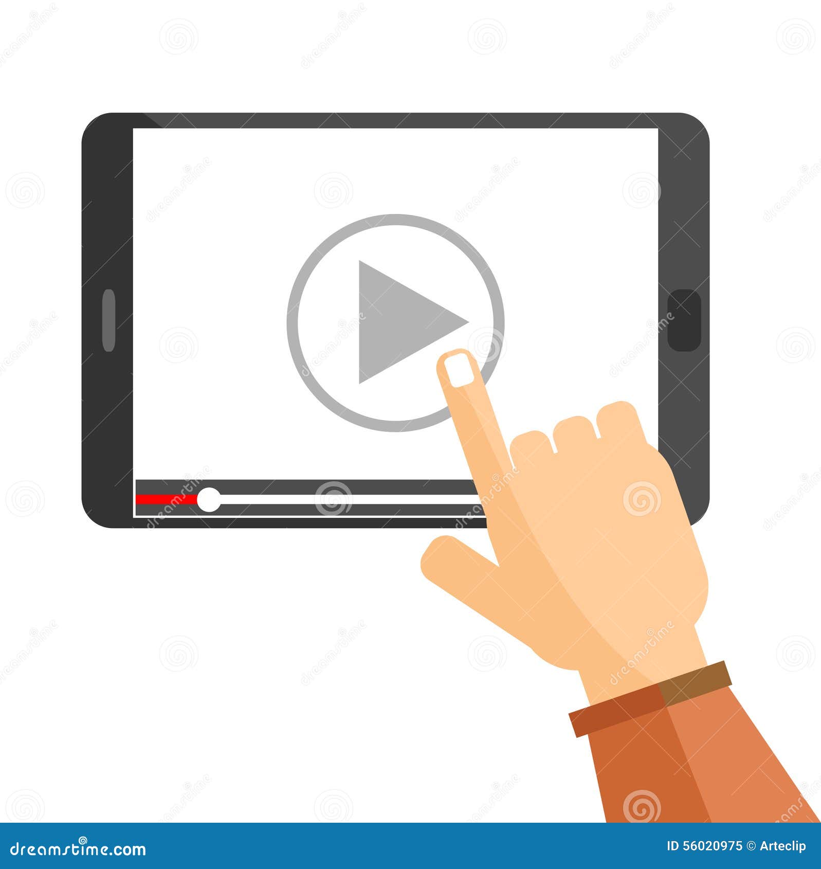 Watch Video on Tablet Computer Stock Illustration - Illustration of ...