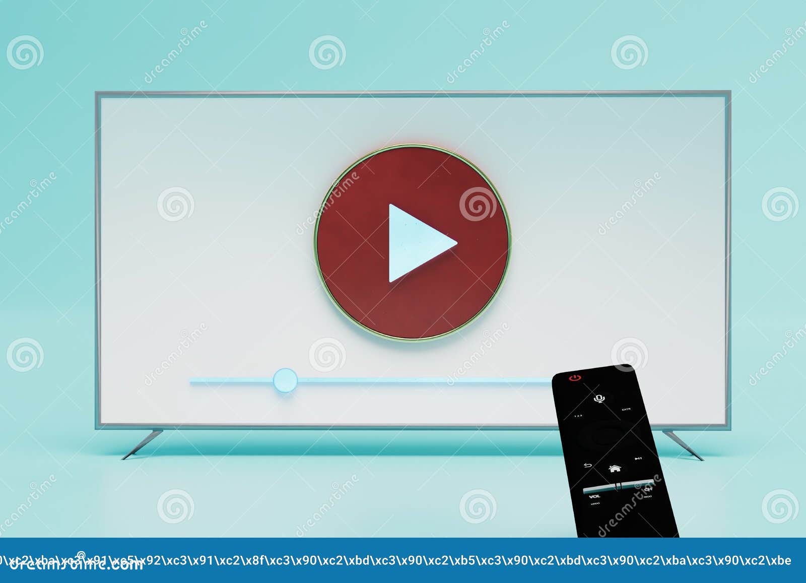 Watch Videos on Smart TV. TV with a Play Button on the Display and a ...
