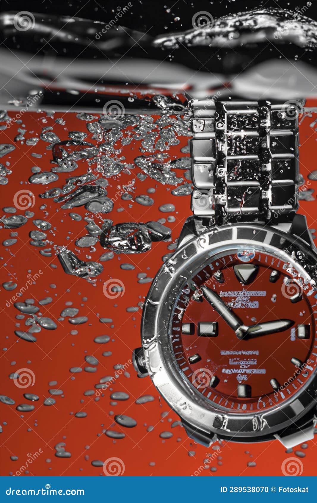 Watch and Water stock illustration. Illustration of clock - 289538070