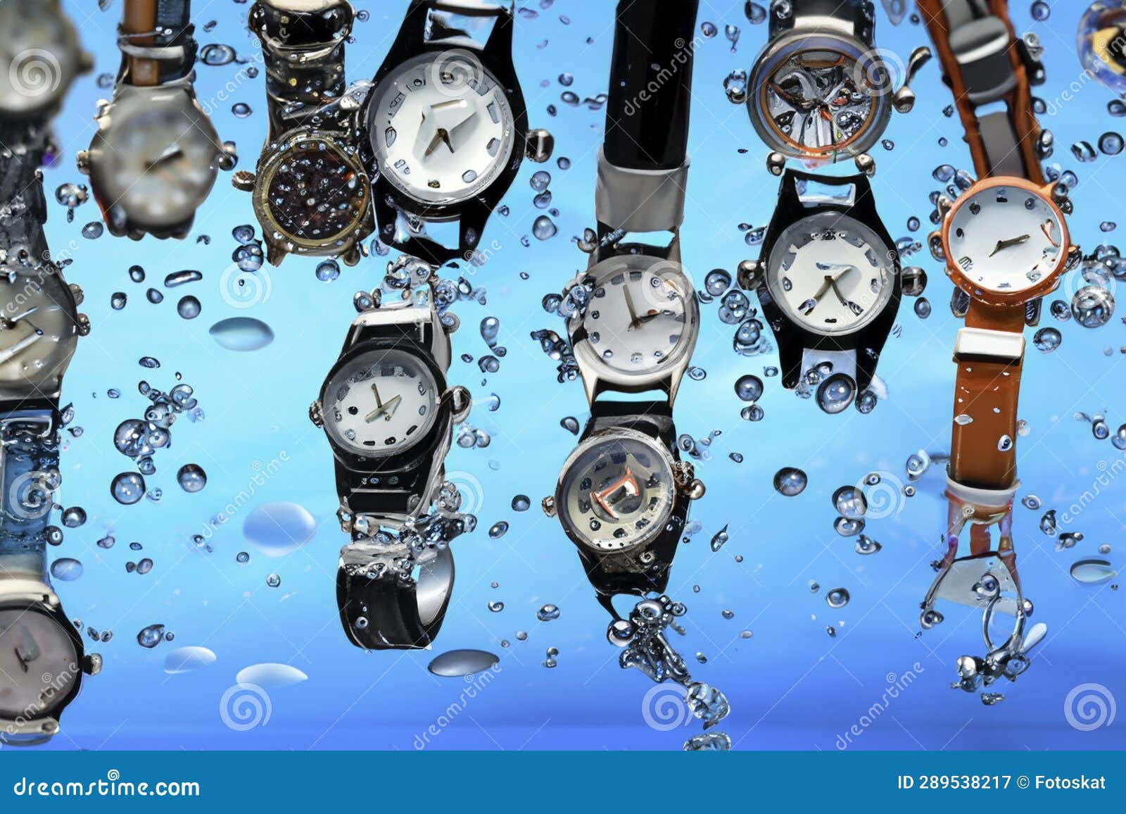 Watch and Water stock illustration. Illustration of bubbles - 289538217