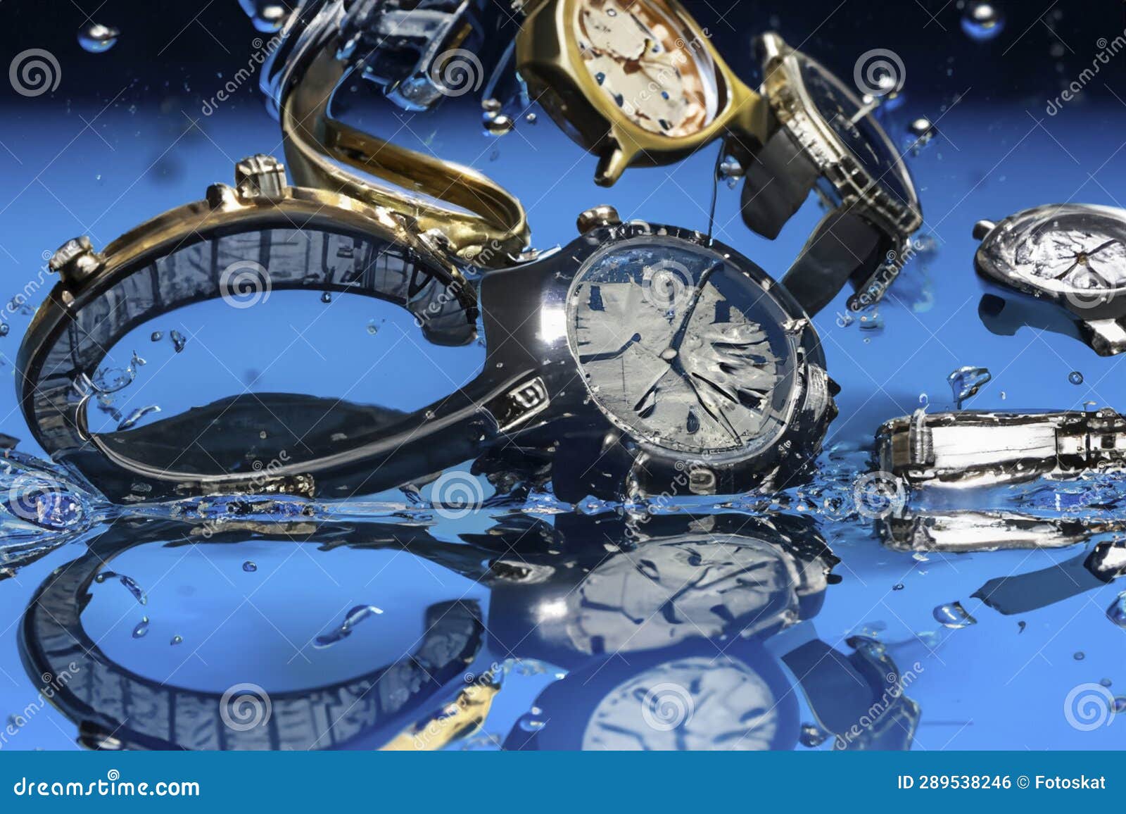 Watch and Water stock illustration. Illustration of falling - 289538246