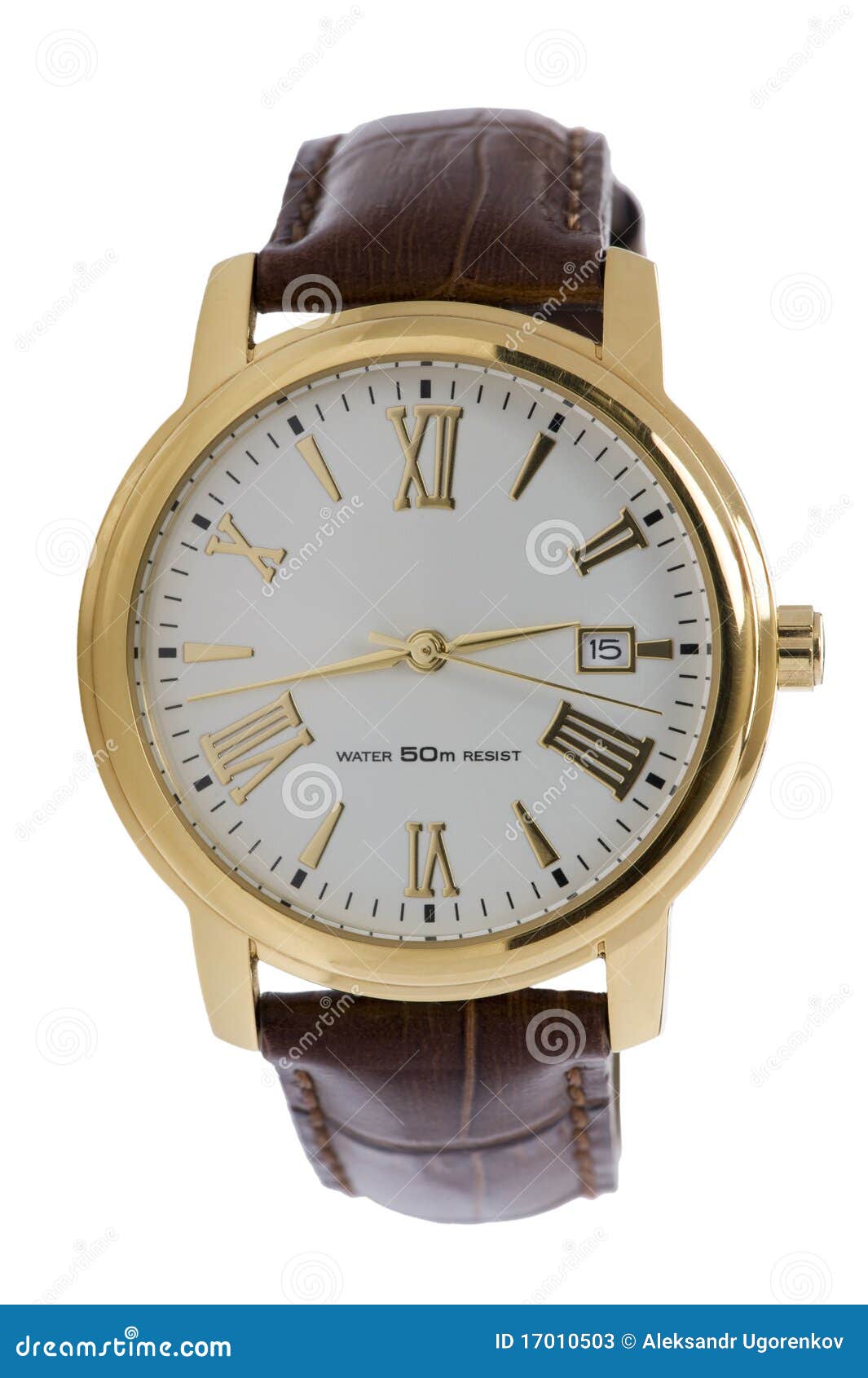 Watch on white close up stock image. Image of white, hour - 17010503
