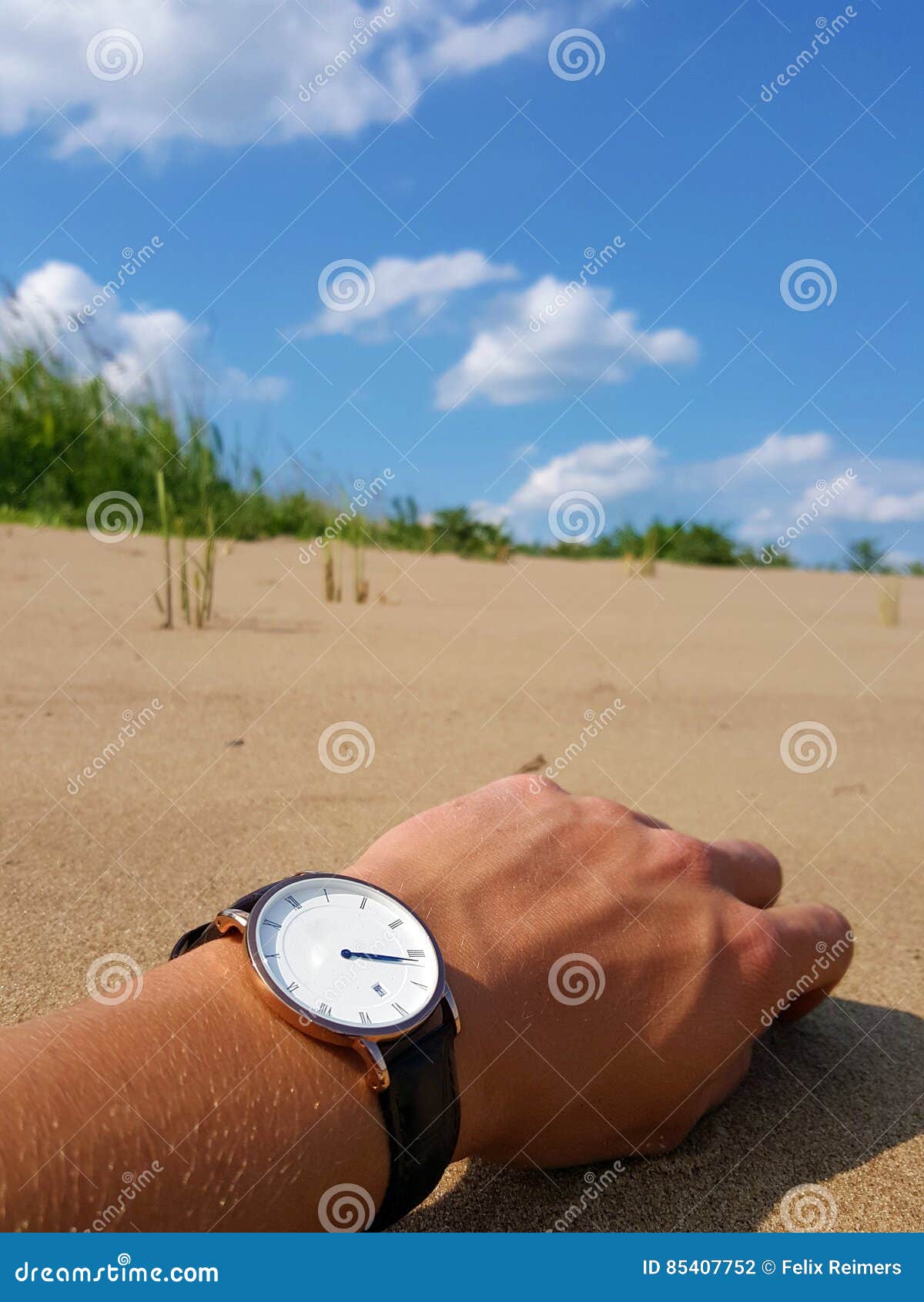 Watch on Wrist at the Beach Stock Photo - Image of midday, nature: 85407752
