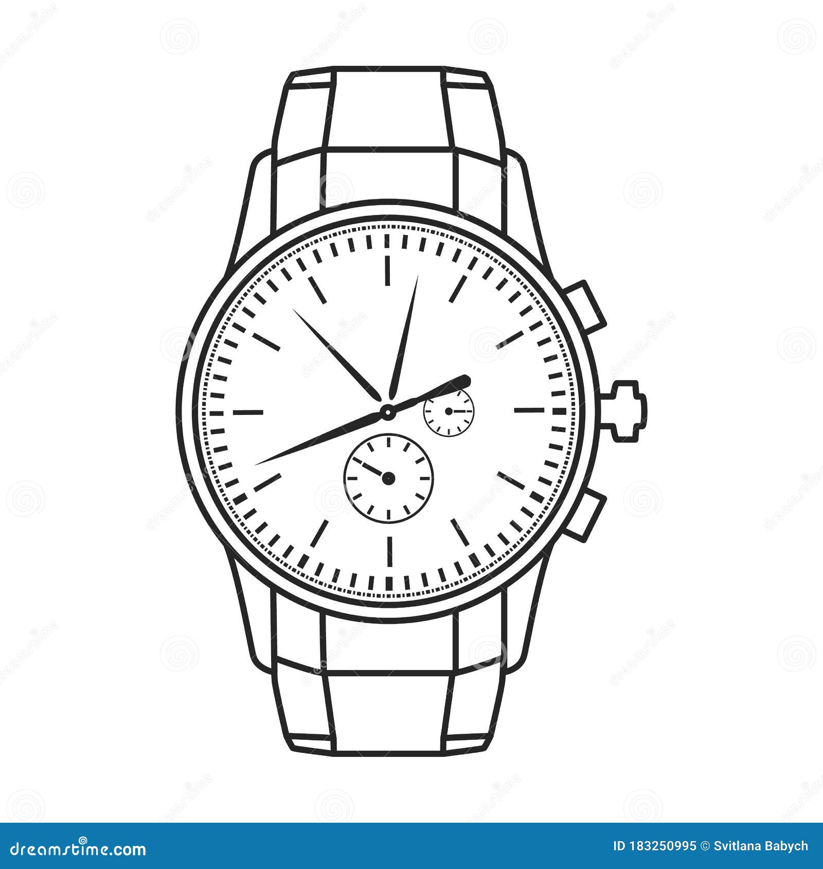 Watch Wrist Vector Icon.Outline Vector Icon Isolated on White ...