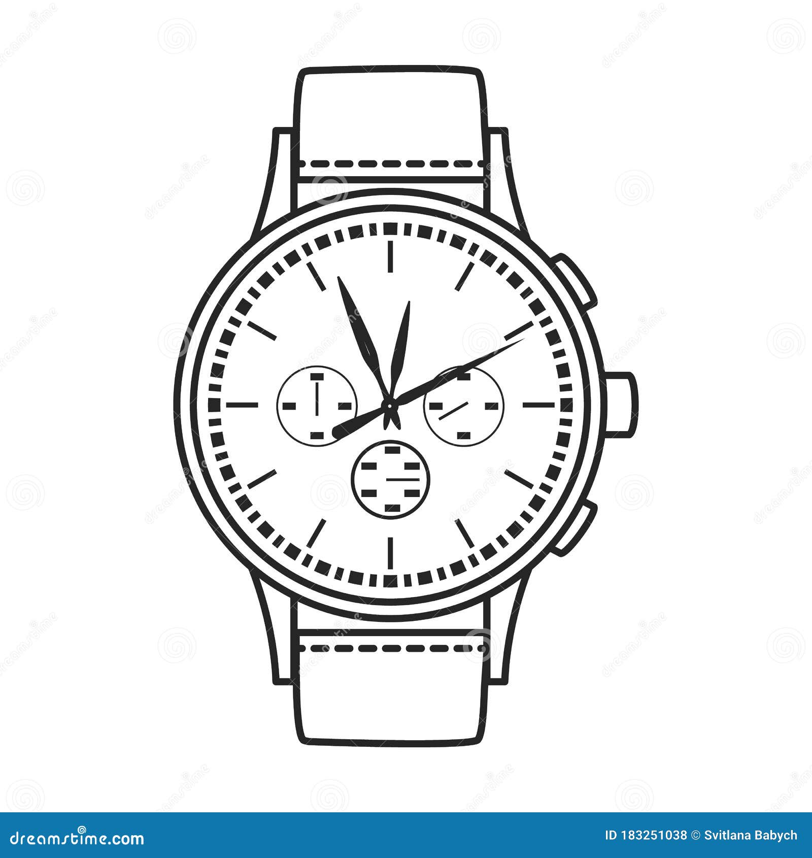 Watch Wrist Vector Icon.Outline Vector Icon Isolated on White ...