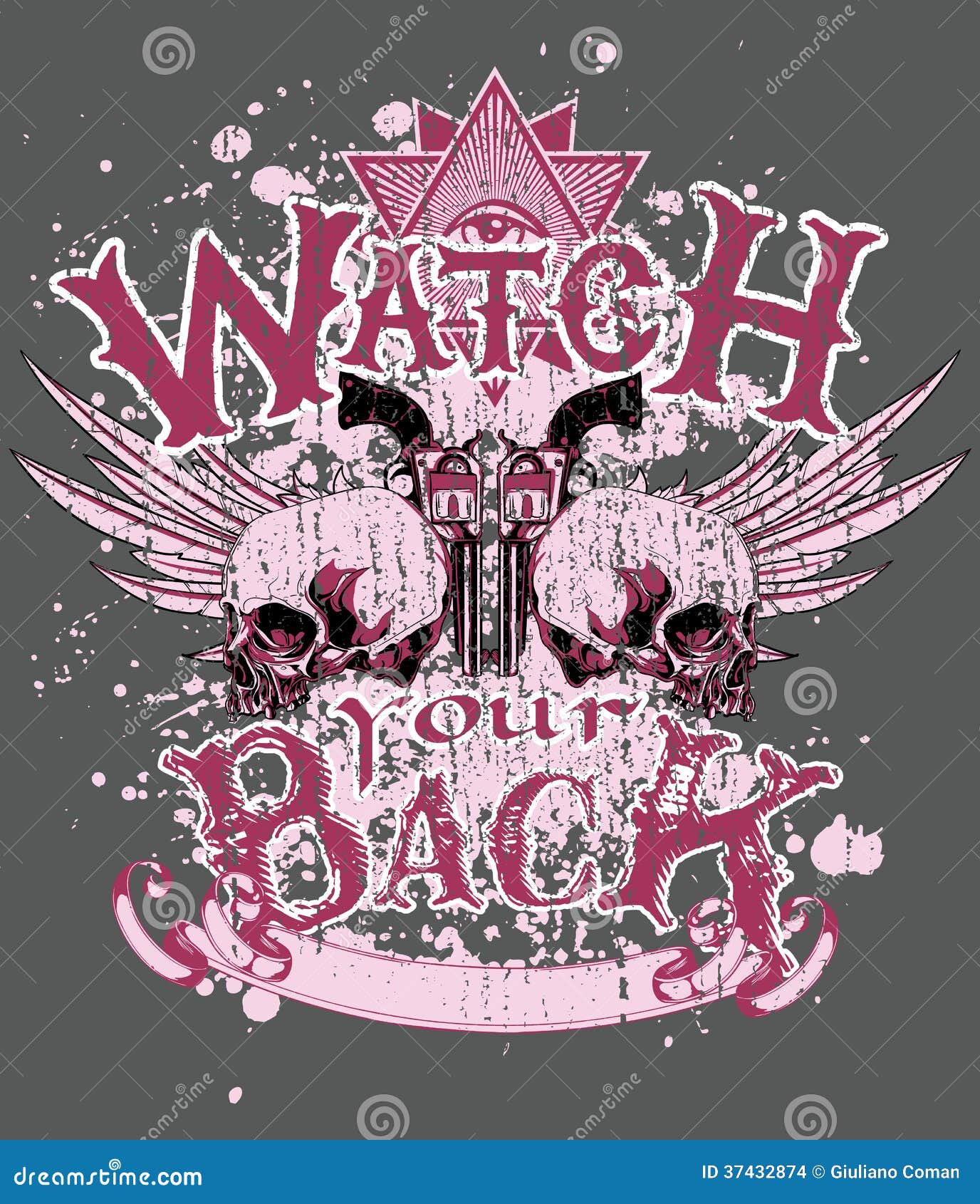 Watch your back stock vector. Illustration of banner - 37432874