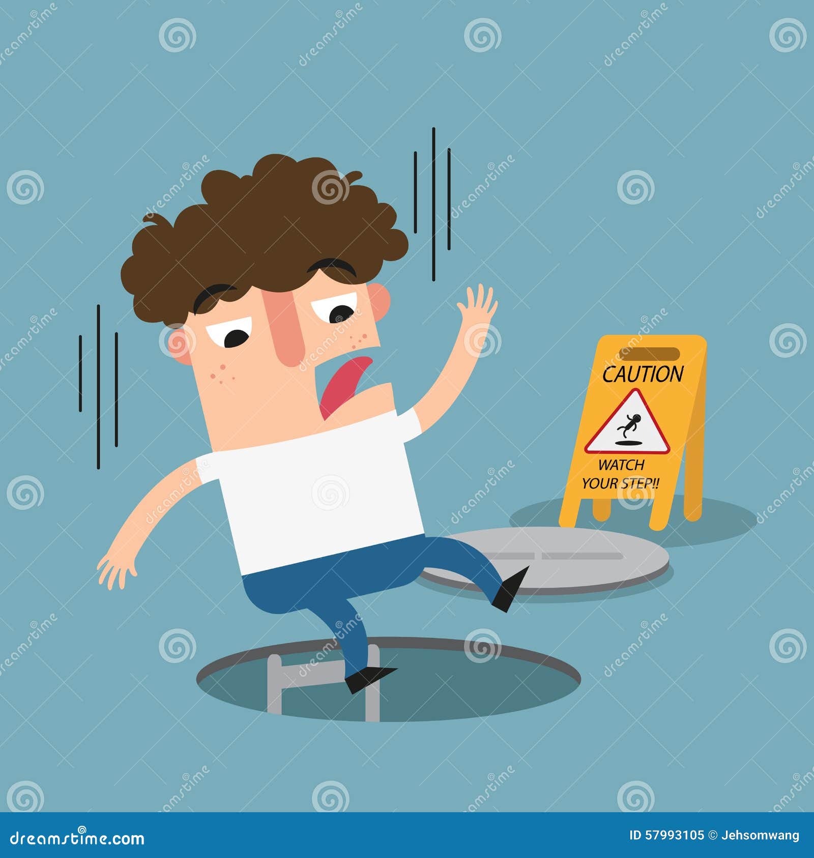 Watch Your Step Caution Sign. Danger of Falling Stock Vector ...