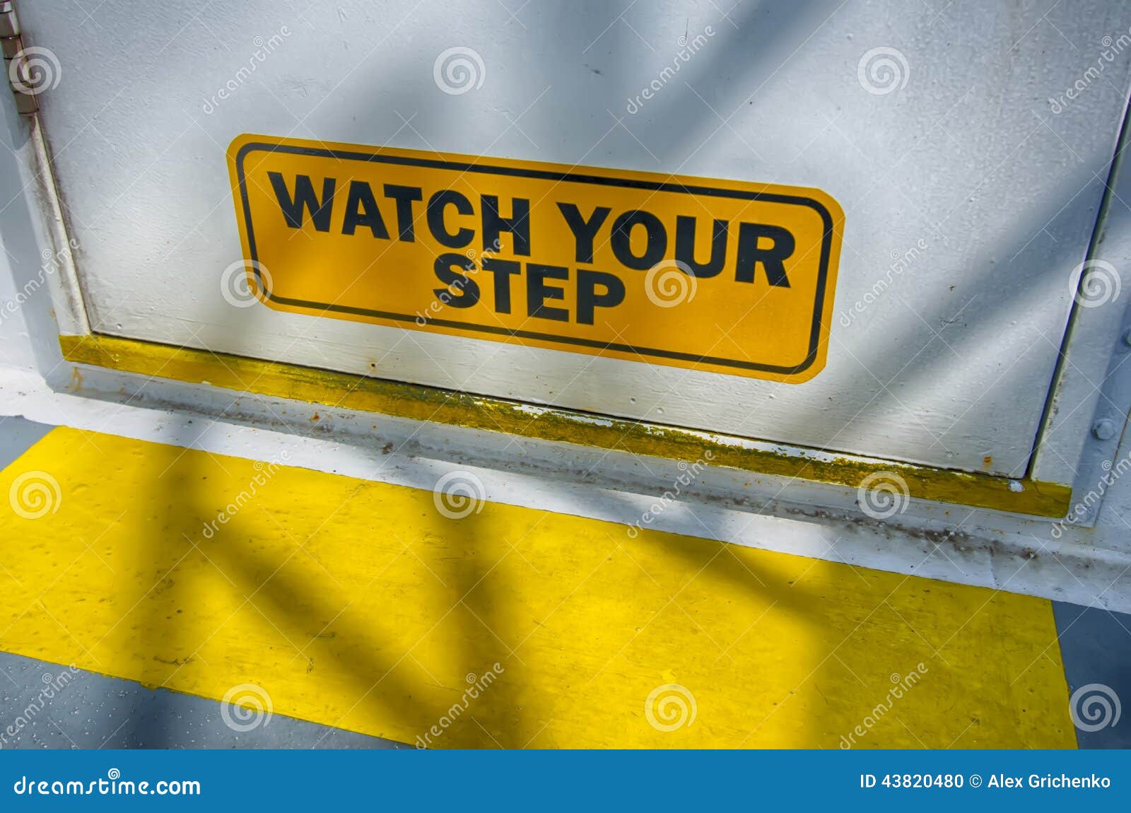 Watch Your Step Sign On Outside Stairs Stock Image | CartoonDealer.com ...