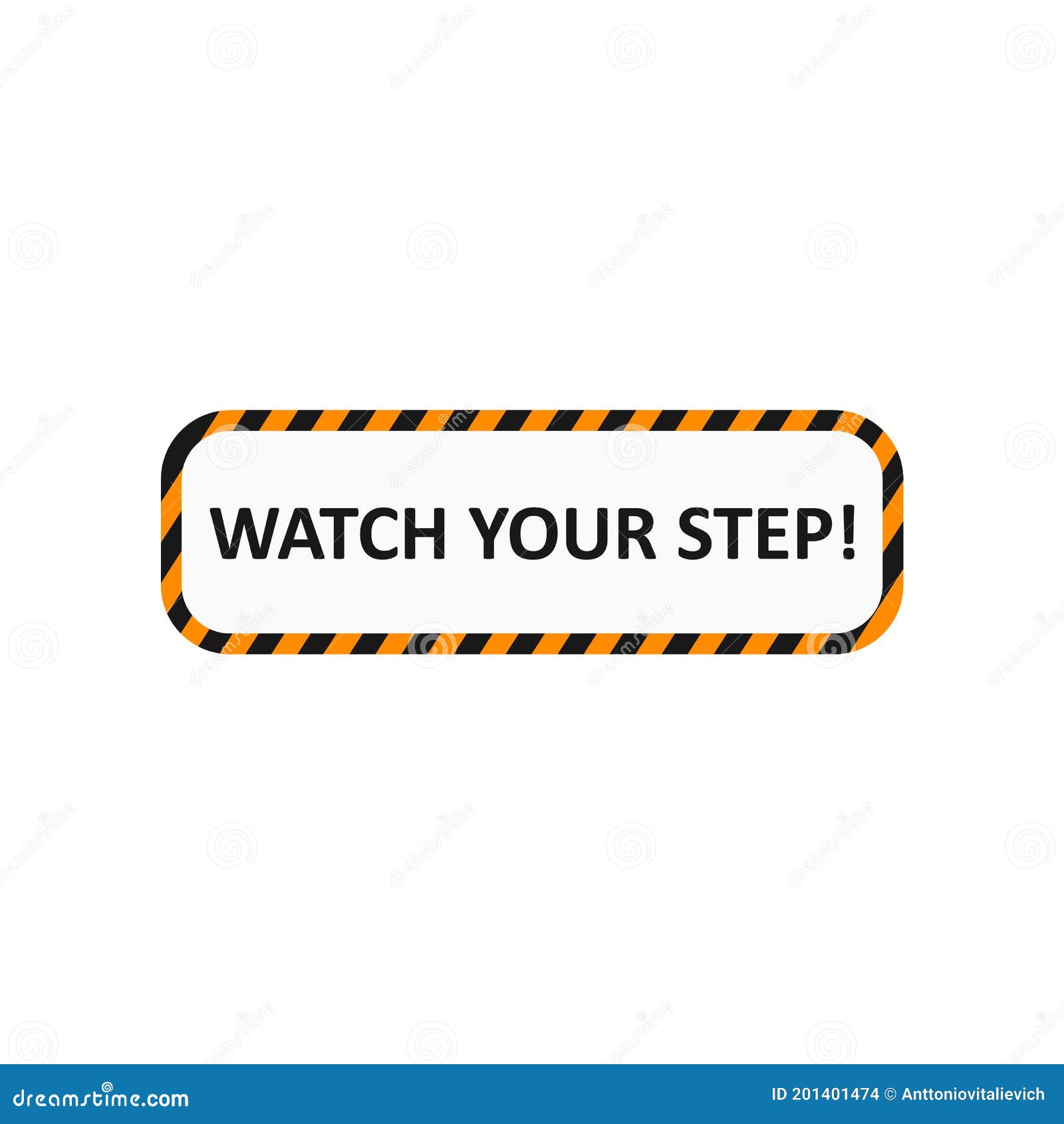 Watch Your Step Sign, Vector Stick Figure And Stairs Icon. Royalty-Free ...
