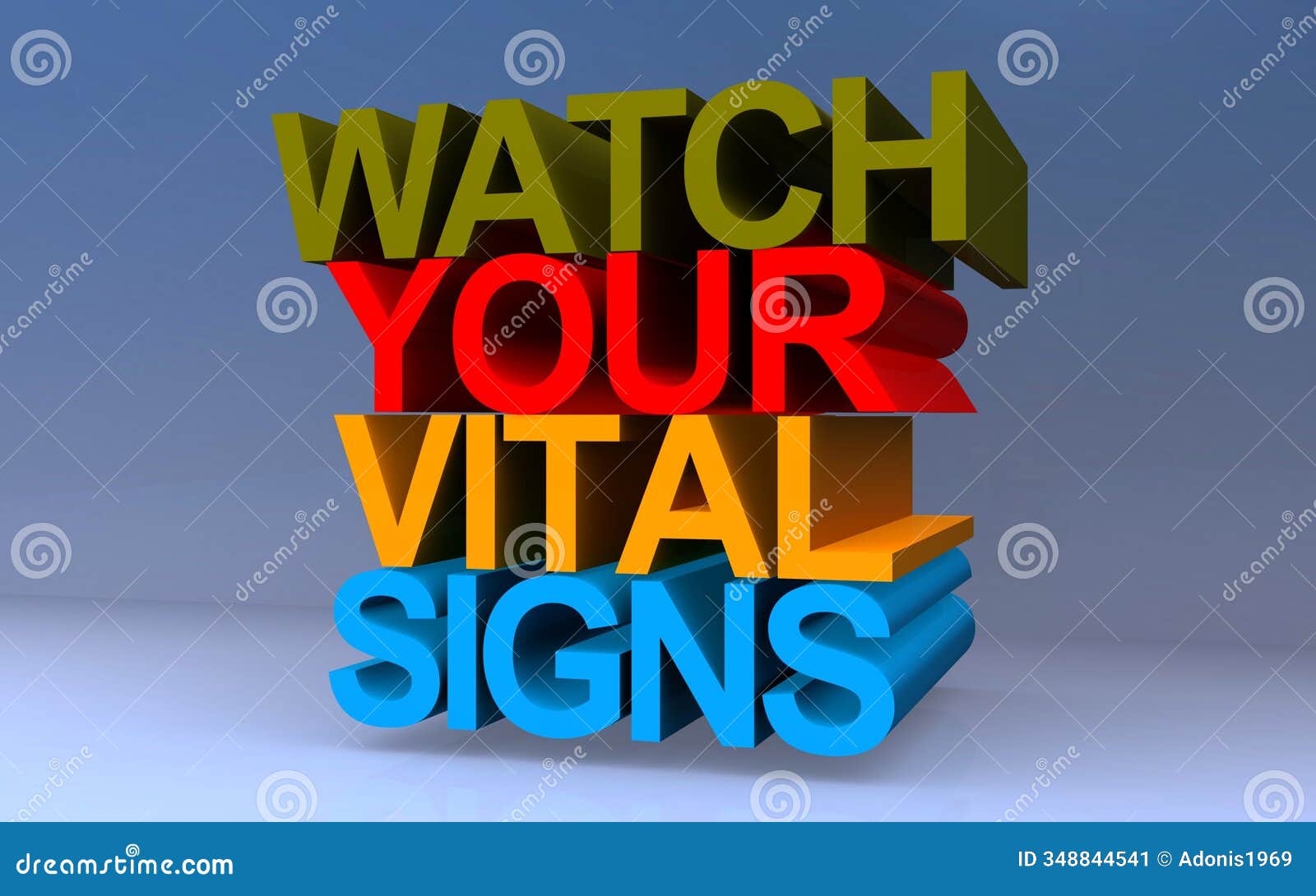 Watch Your Vital Signs on Blue Stock Illustration - Illustration of ...