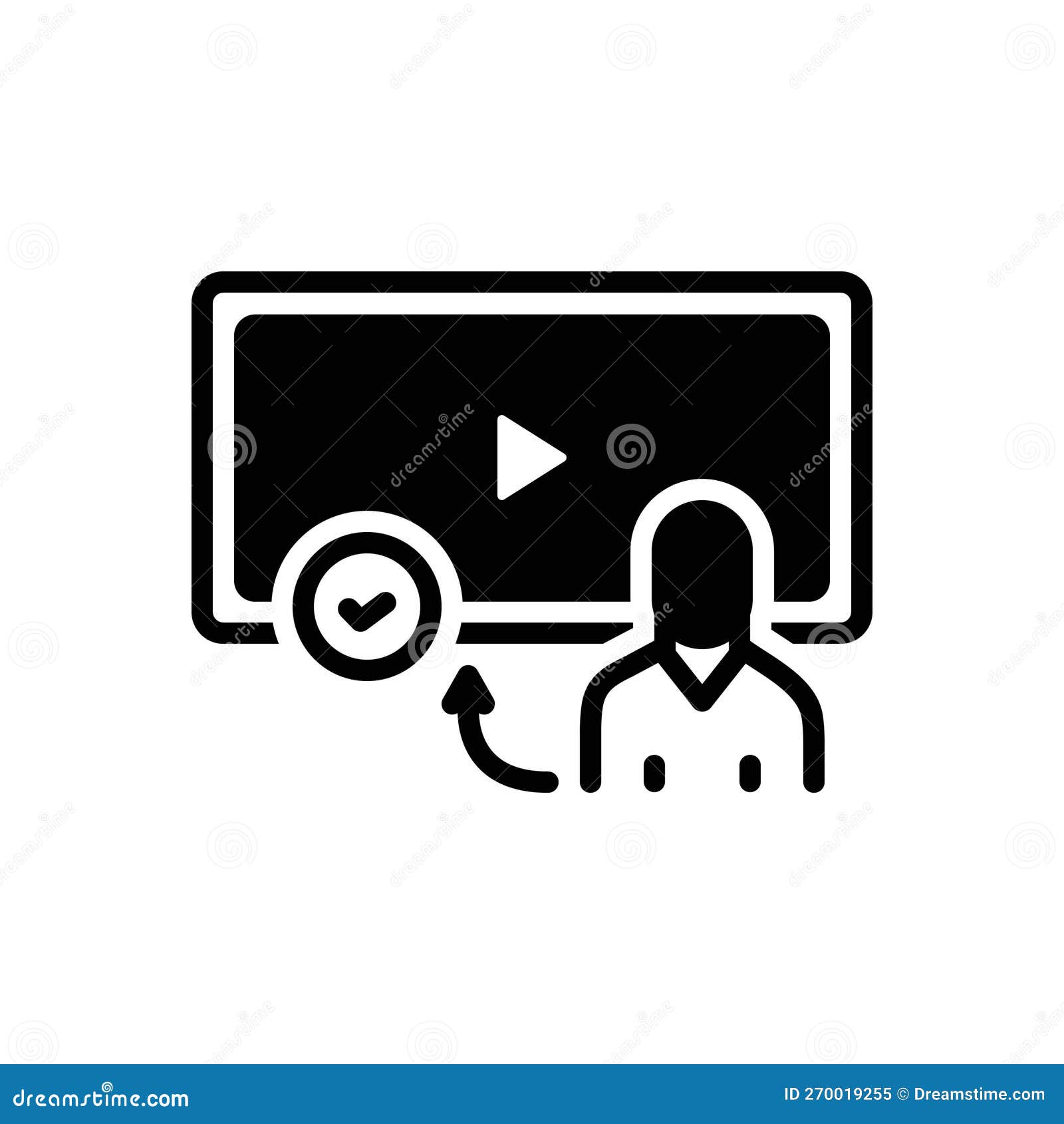Black Solid Icon for Watched, View and Notice Stock Vector ...