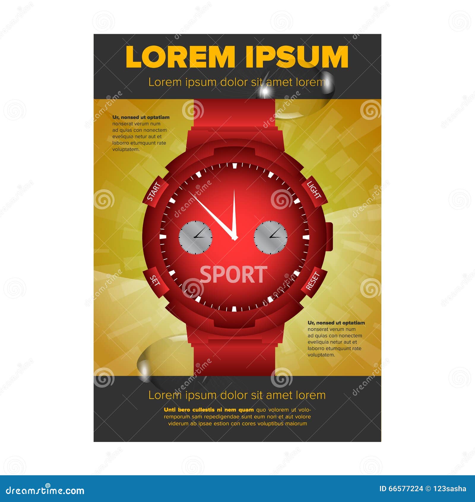 Watches flayer design stock vector. Illustration of white - 66577224