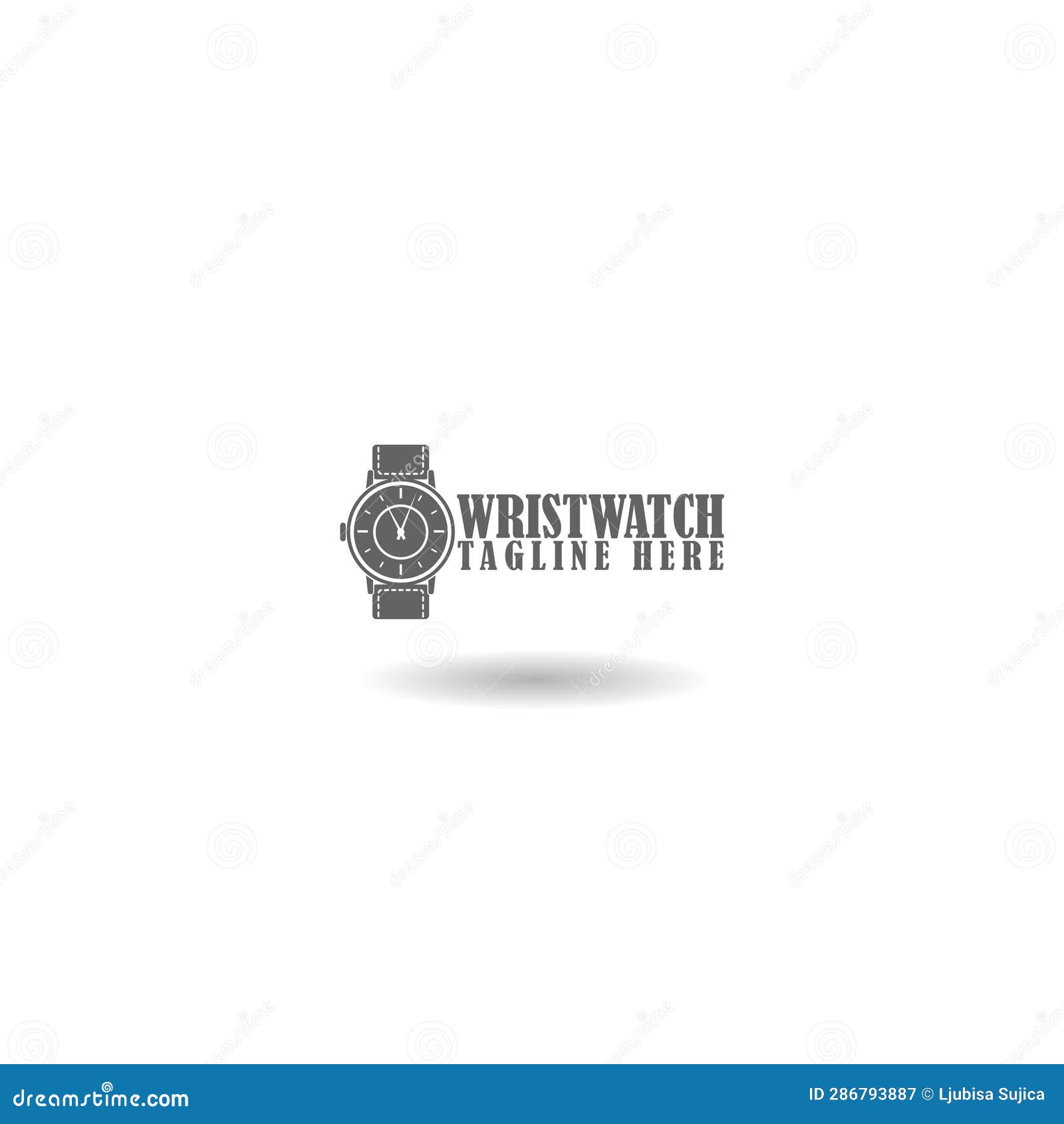 Watches Frame Logo Design Template with Shadow Stock Vector ...