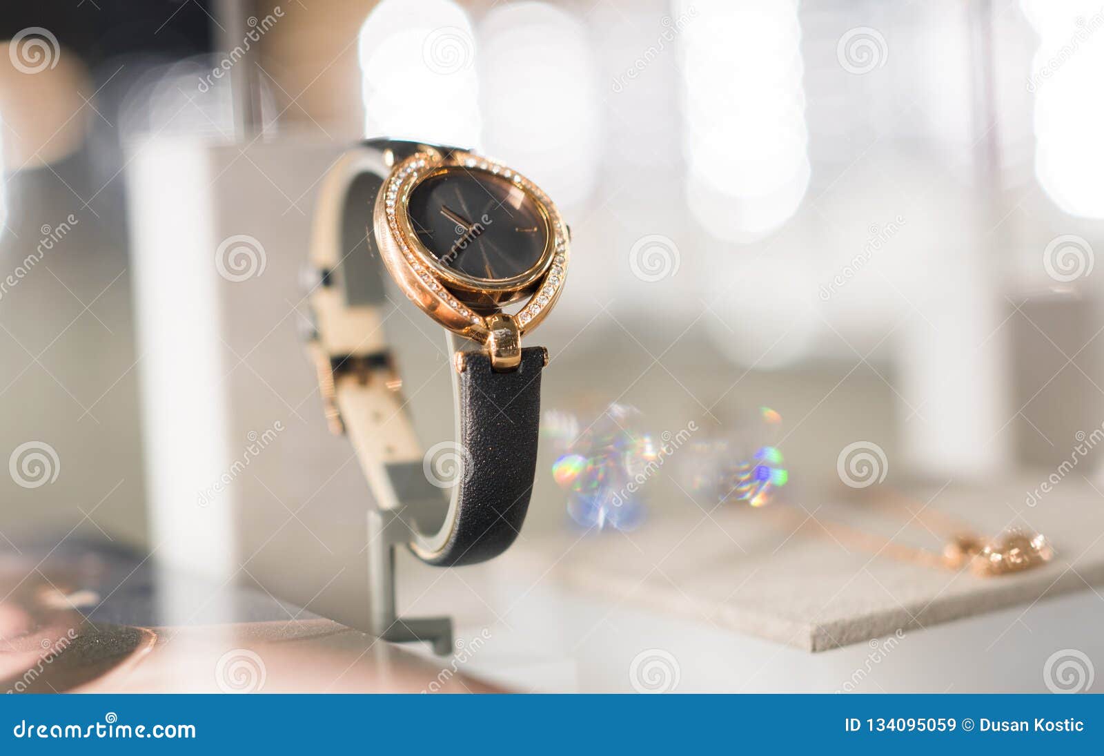 Watches in a luxury store stock image. Image of lifestyle - 134095059