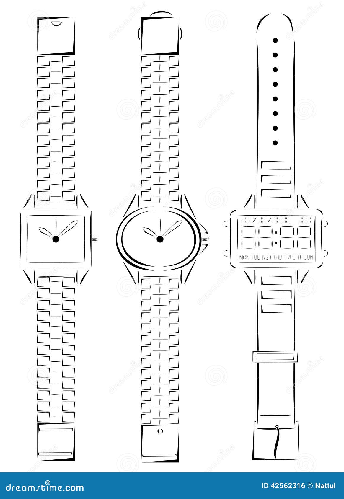 Watches minimalist design stock vector. Illustration of round - 42562316