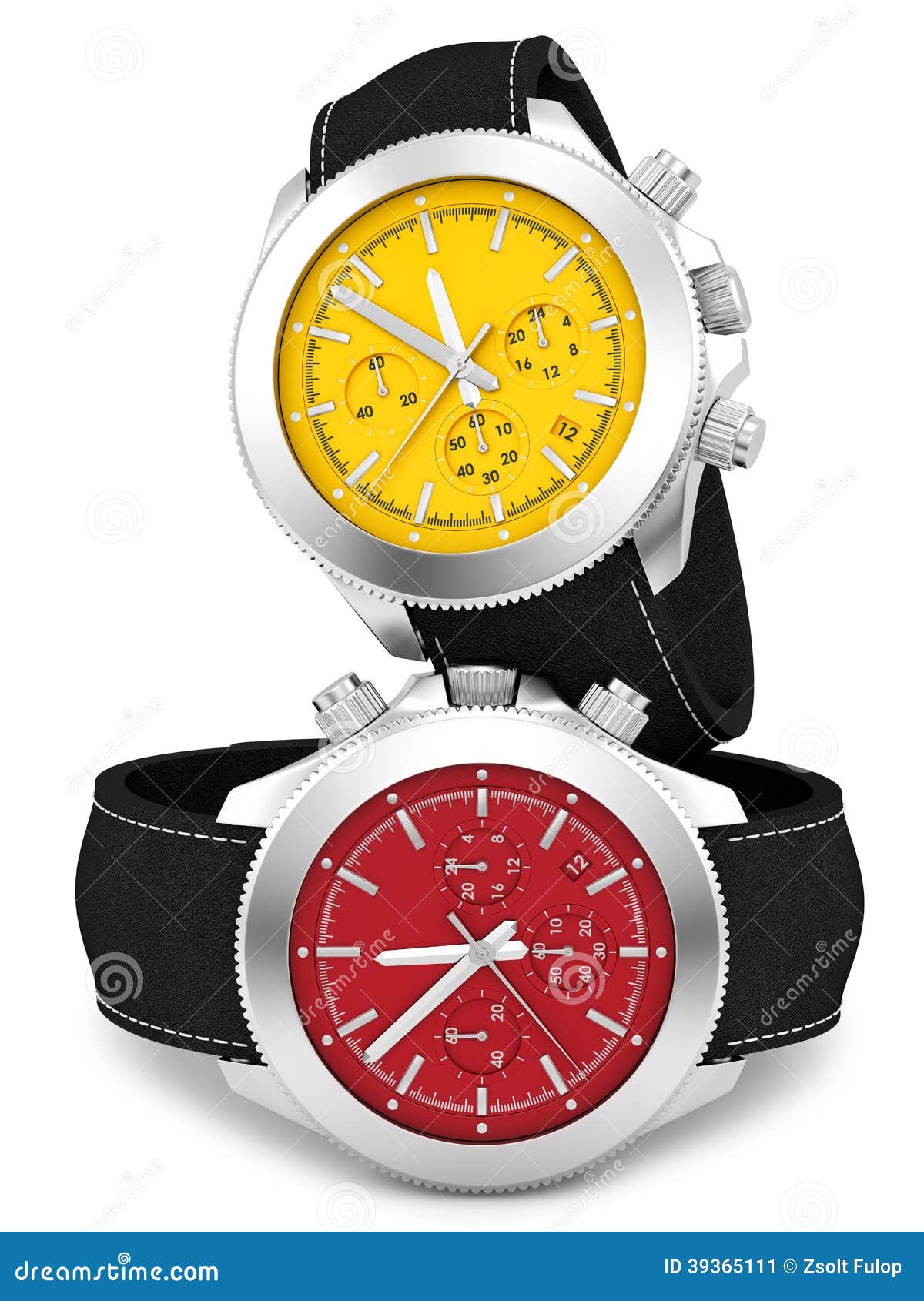 2 watches stock illustration. Illustration of chrome - 39365111