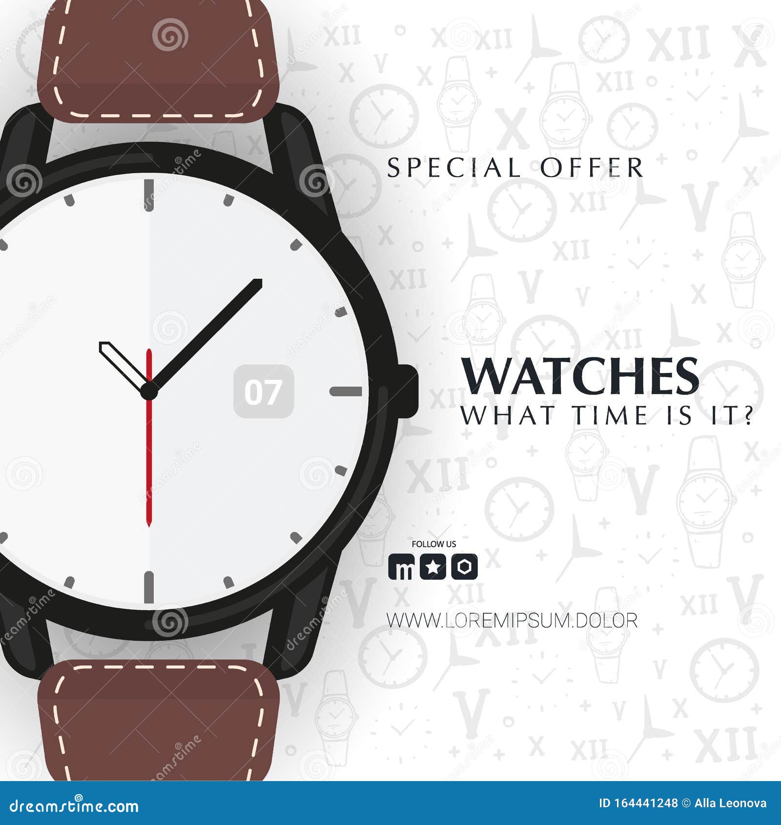 Watches Shop Banner with Hand Draw Doodle Background. Stock Vector ...