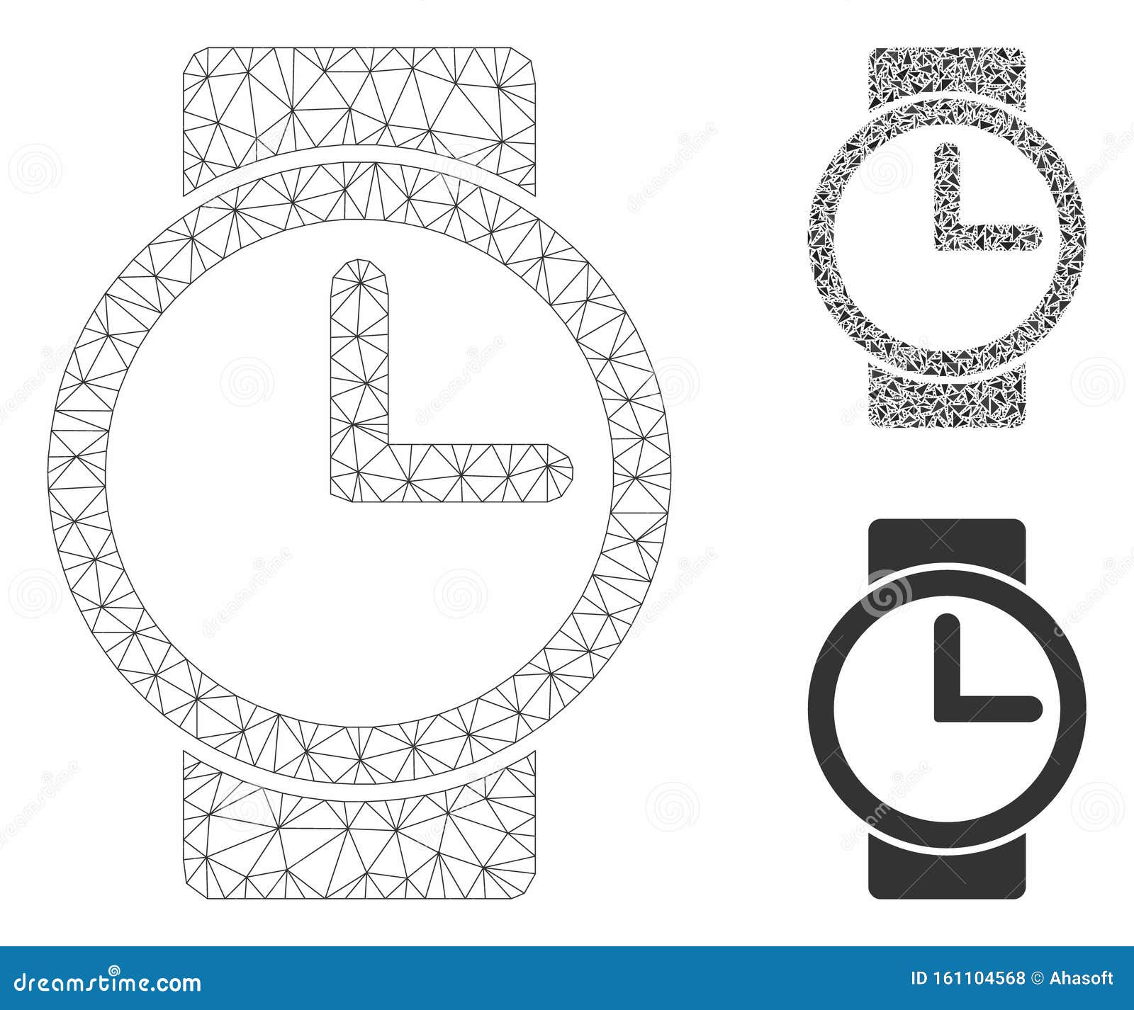 Watches Vector Mesh Network Model and Triangle Mosaic Icon Stock Vector ...