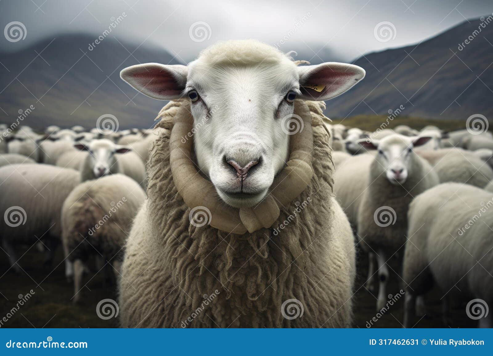 Flock Of Staring Sheep Royalty-Free Stock Image | CartoonDealer.com ...