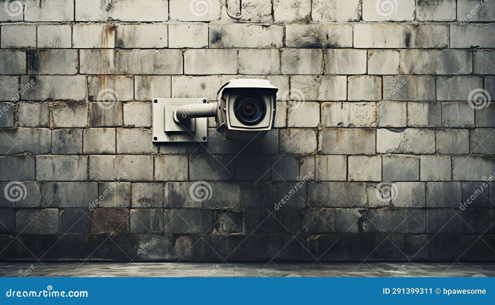 Watchful Guardian, Modern CCTV Security Camera on a Old Brick Wall ...