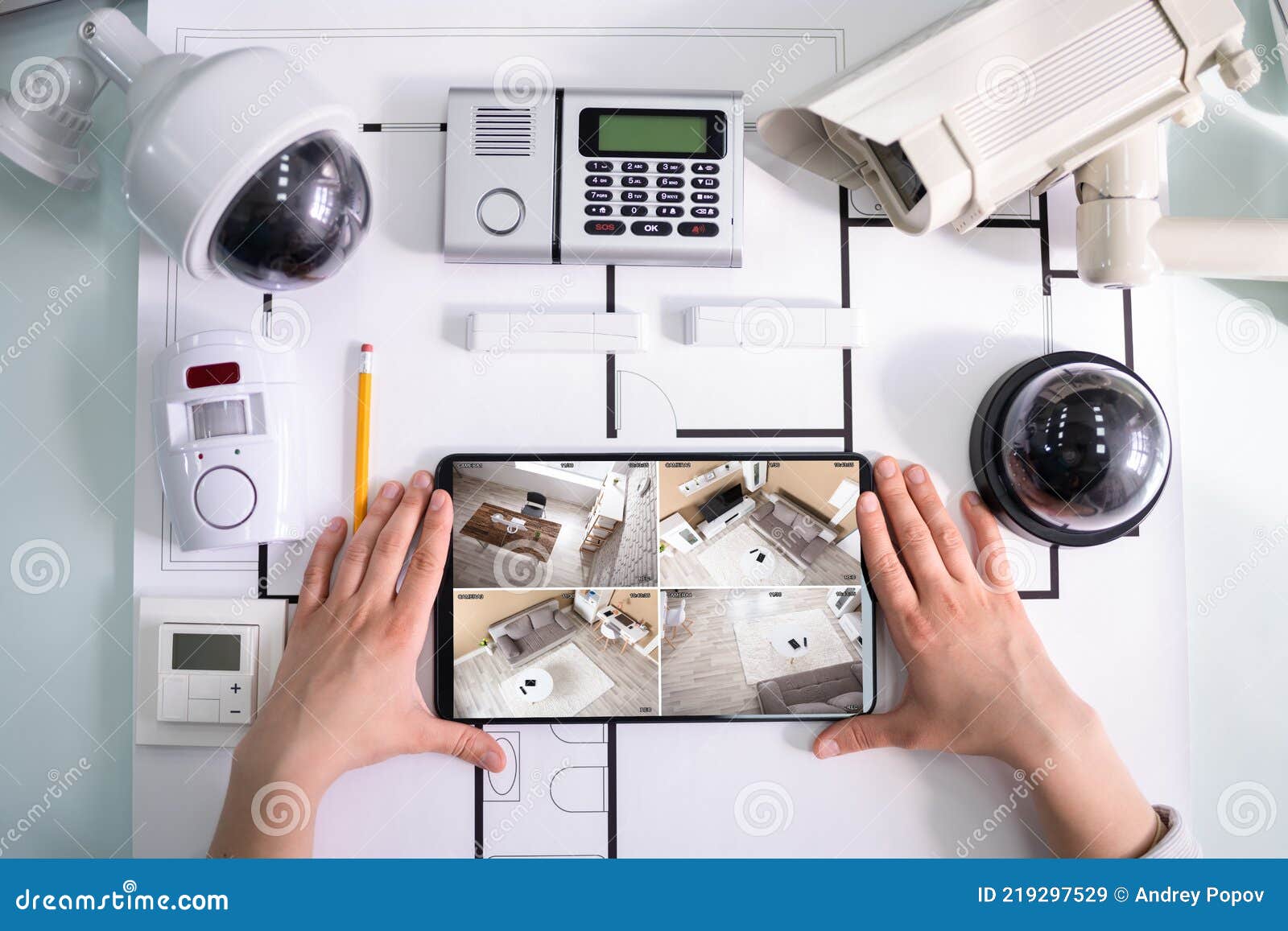 Watching CCTV Surveillance Devices Stock Image - Image of high, camera ...