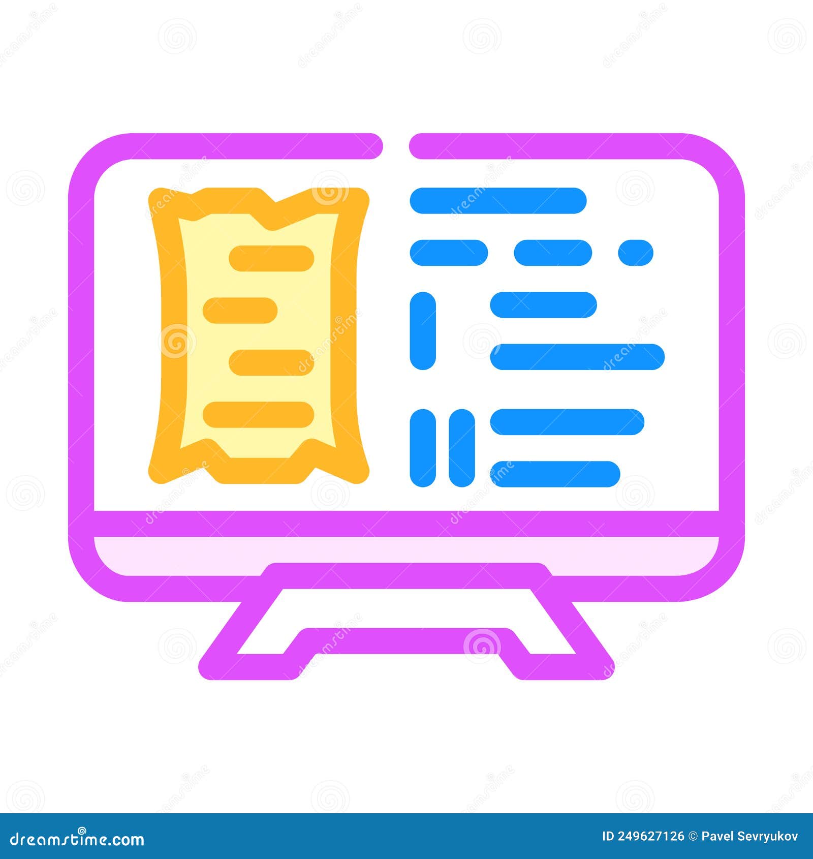 Watching Documentary Color Icon Vector Illustration Stock Vector ...