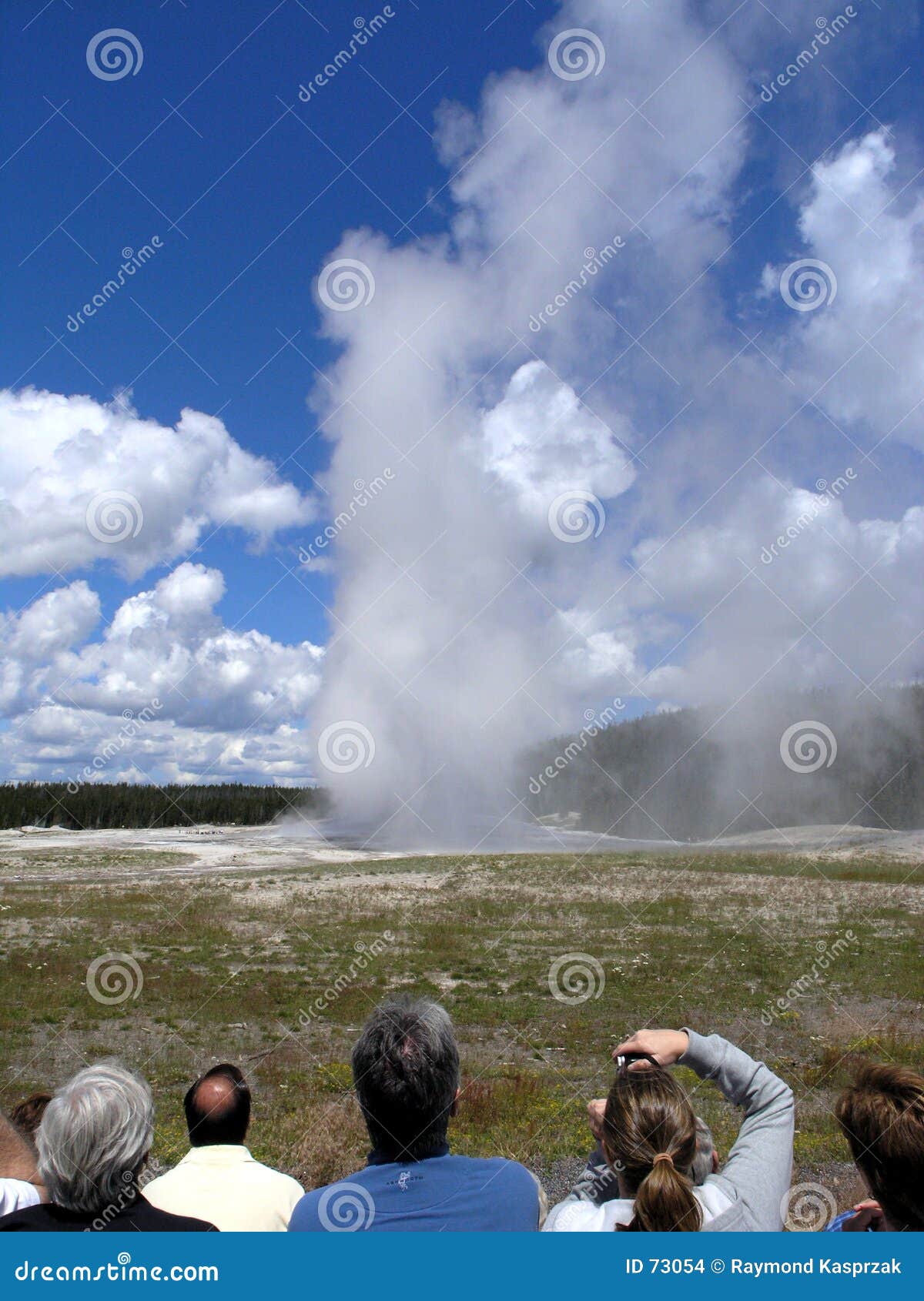 Watching Old Faithful stock photo. Image of water, faithful - 73054