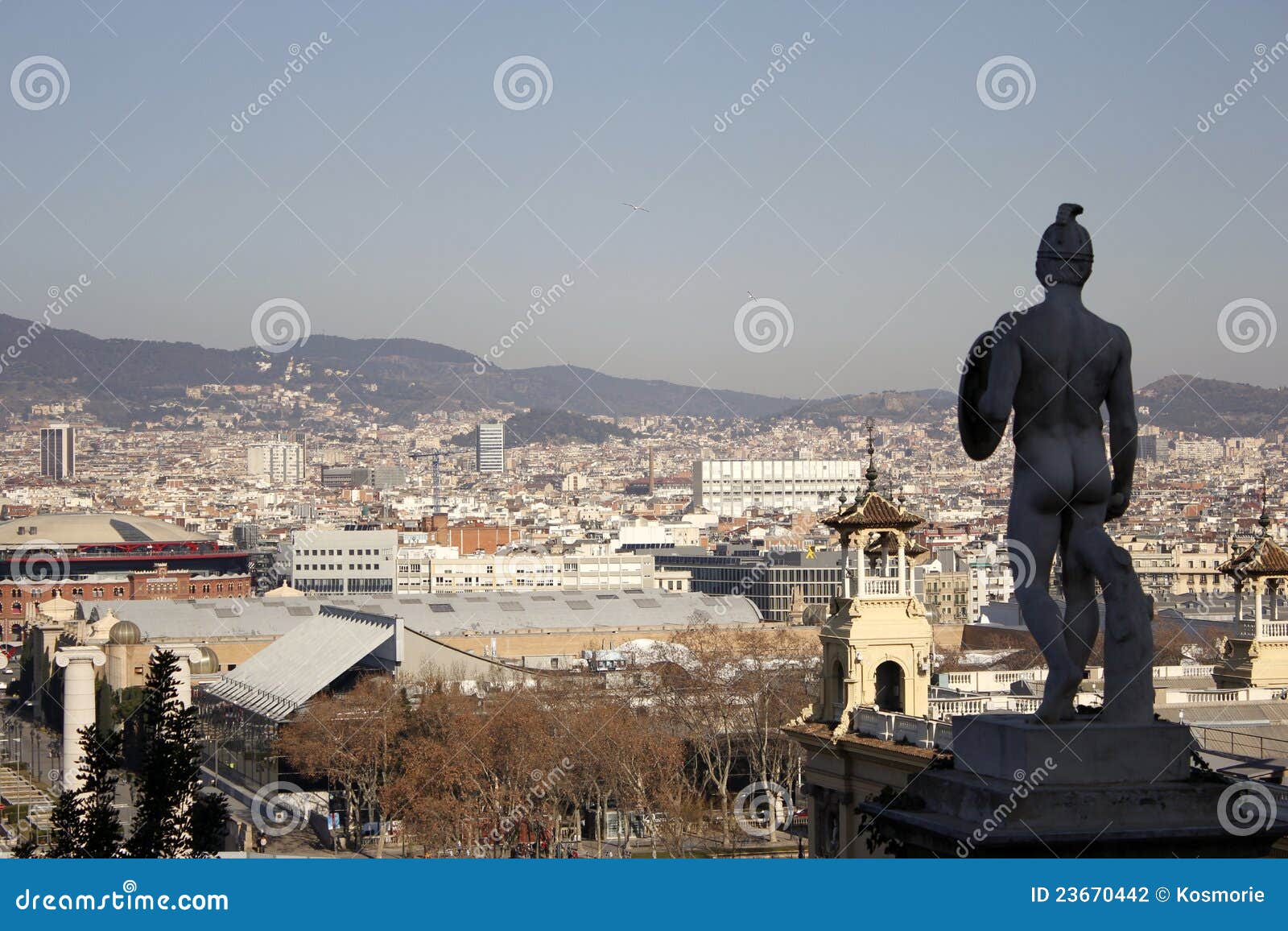 Watching Over the City of Barcelona Stock Photo - Image of spain, city ...