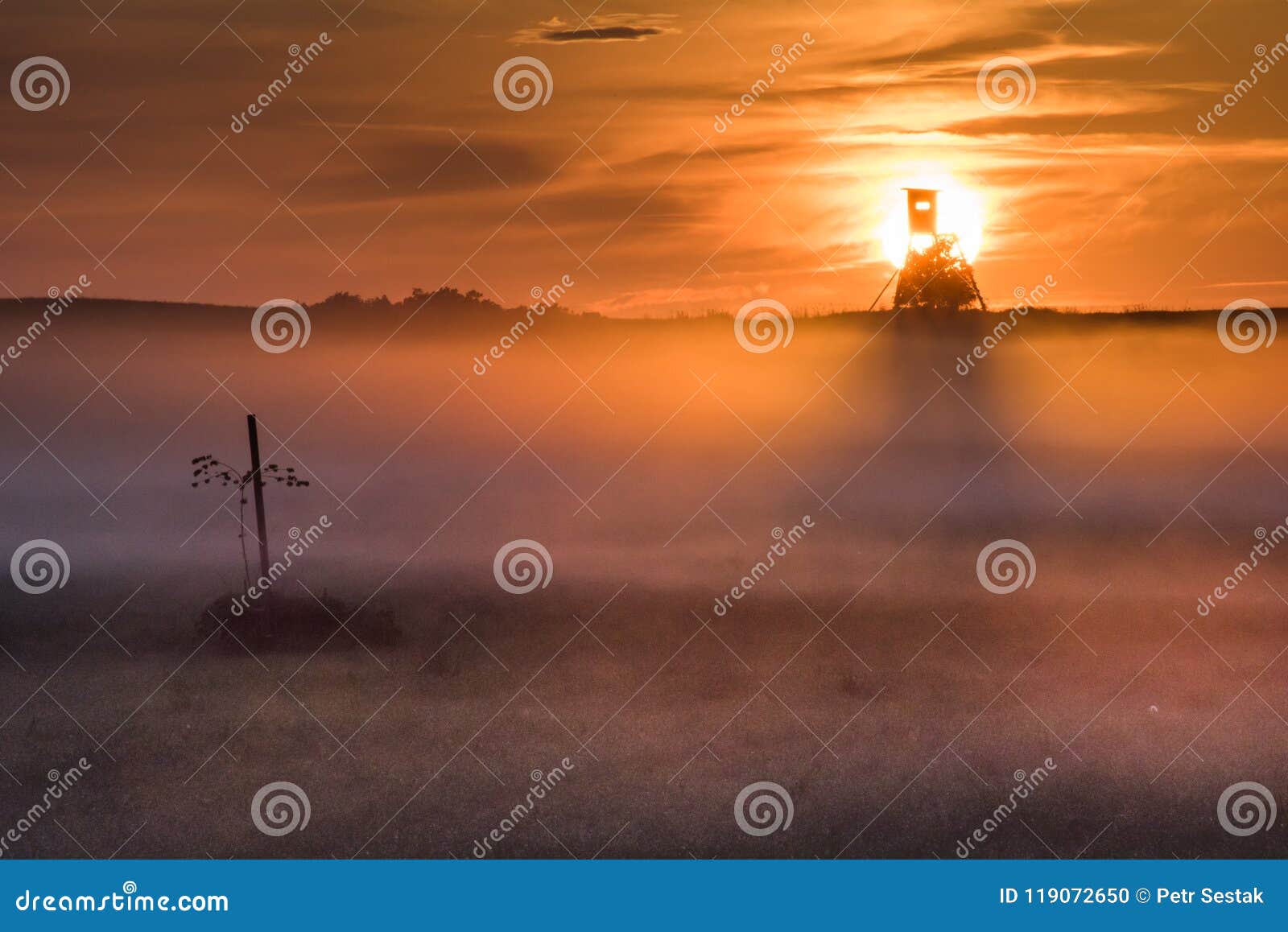 Watching post on sunset stock photo. Image of view, evening - 119072650
