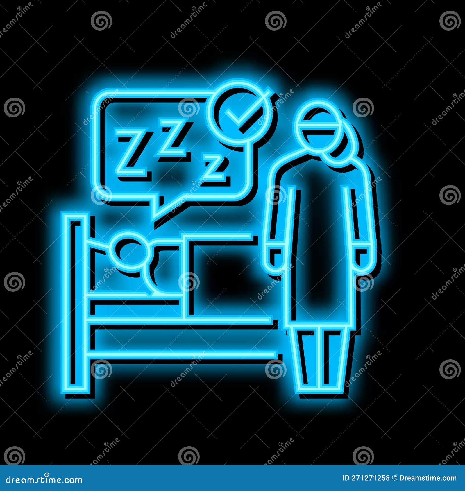 Watching Sleeping Child Neon Glow Icon Illustration Stock Vector ...