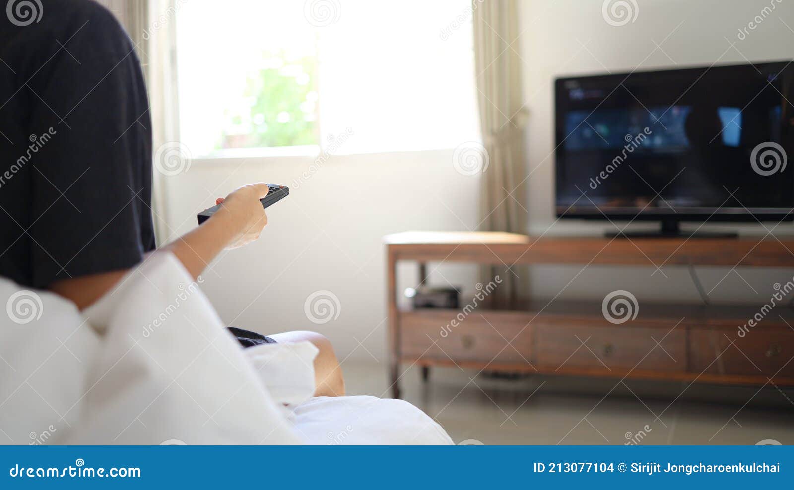 Watching Smart TV and Using Remote Controller Tv Hand Holding ...