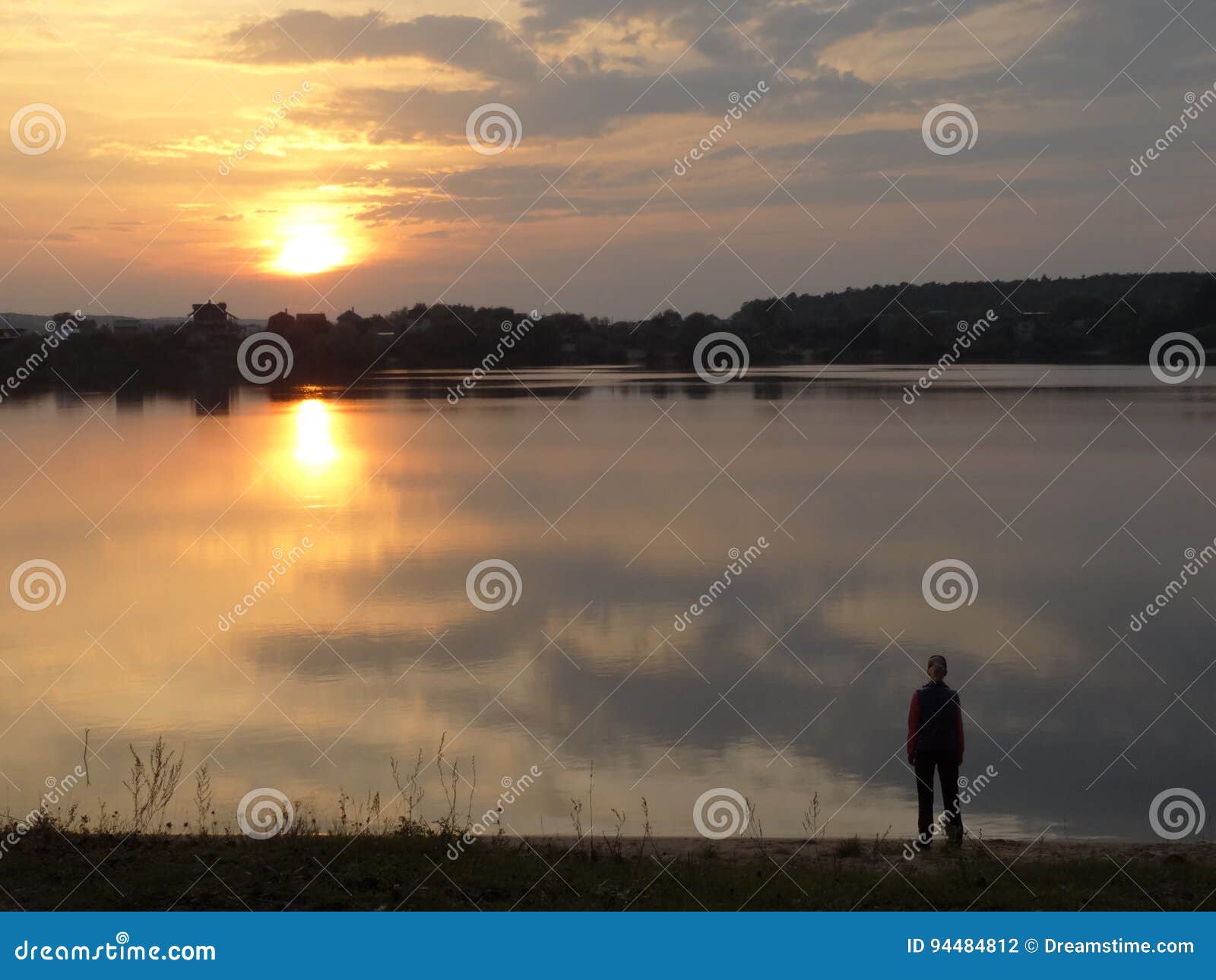 Watching sunset stock photo. Image of evening, nature - 94484812