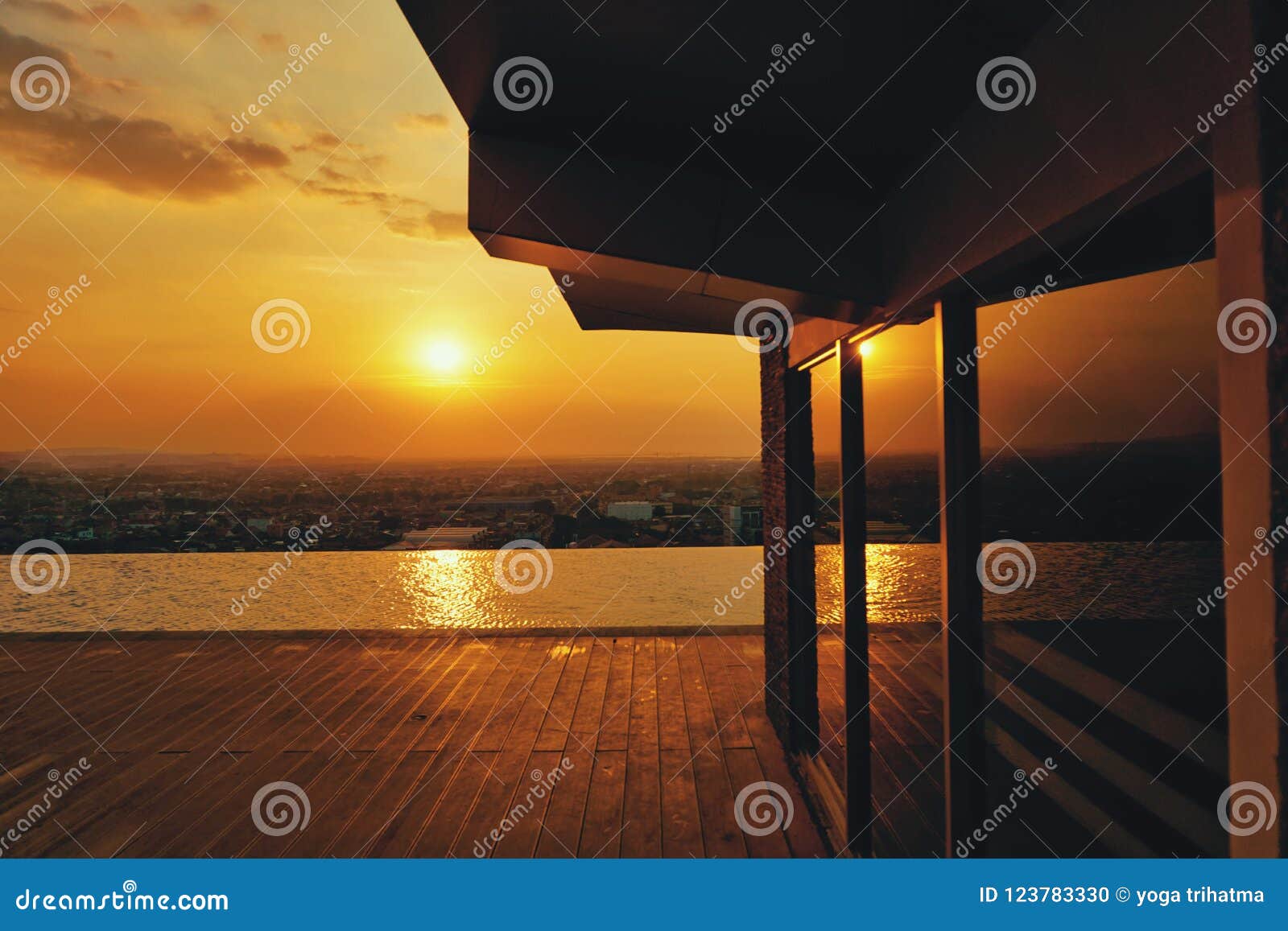 Sunset View from Infinity Pool Stock Photo - Image of building, hotel ...