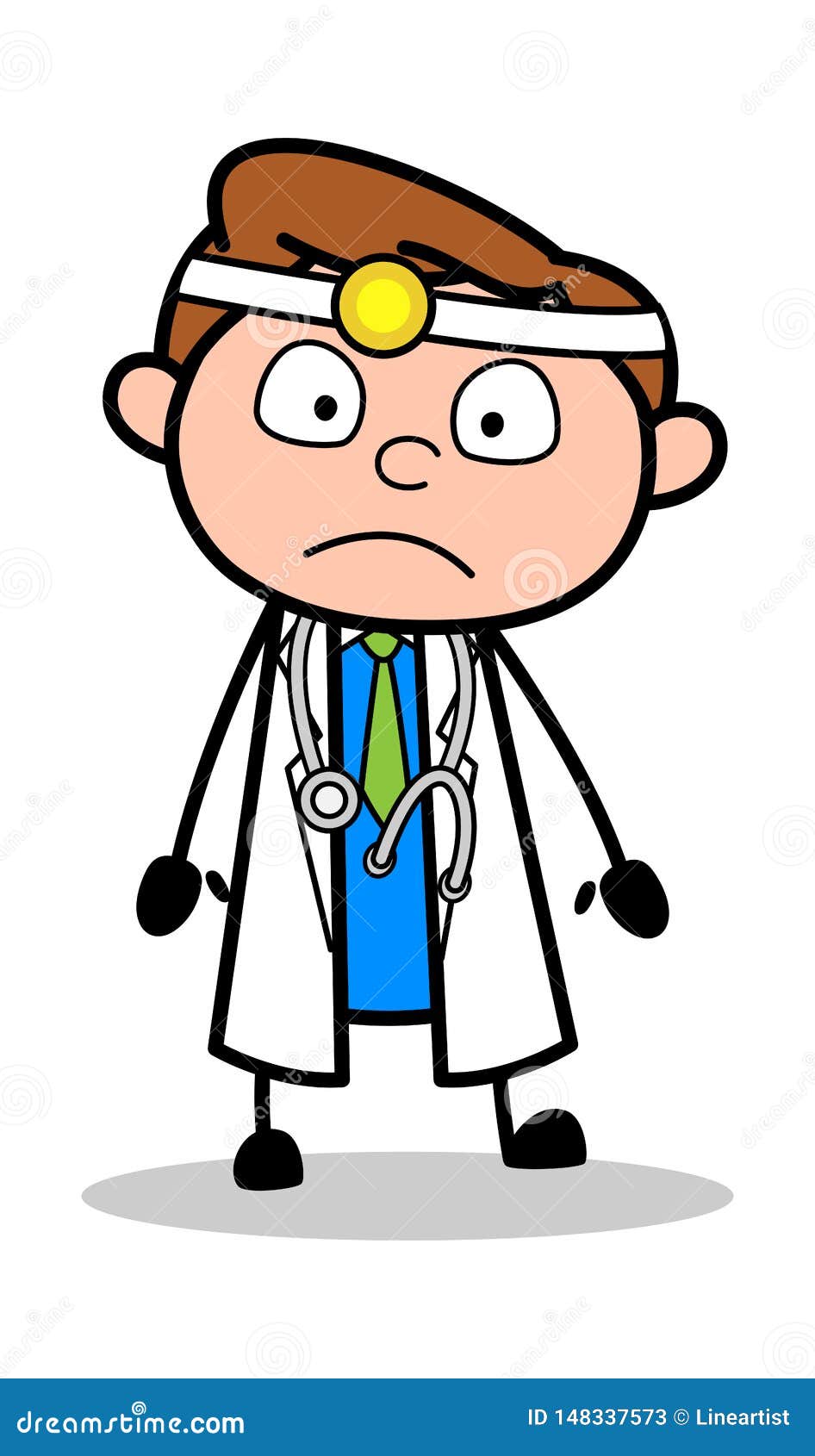 Watching Surprisingly - Professional Cartoon Doctor Vector Illustration ...