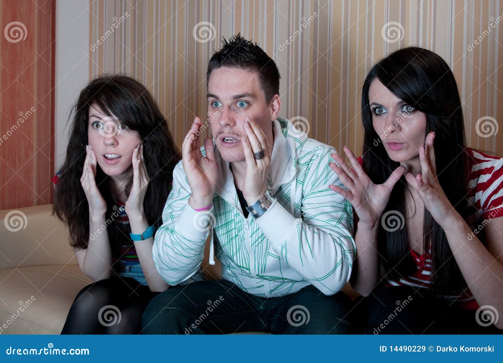 Watching television stock image. Image of sofa, screen - 14490229