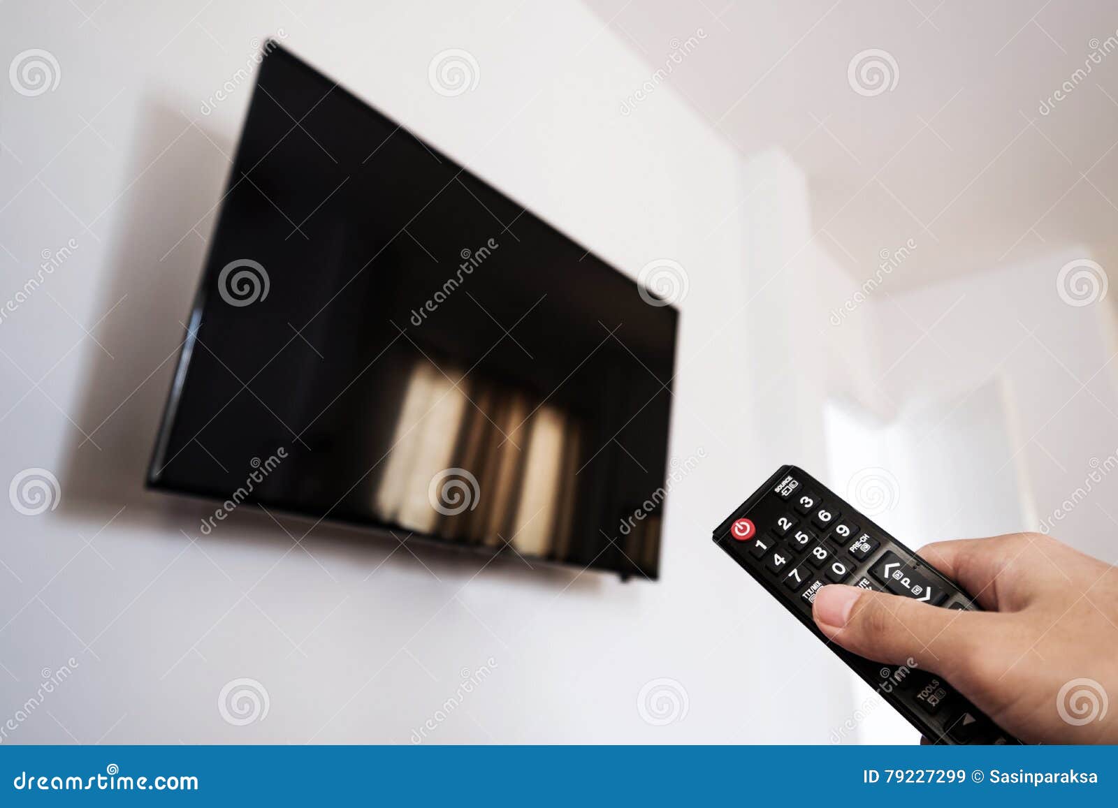 Watching Television, Hand Using Remote TV Stock Image - Image of hold ...