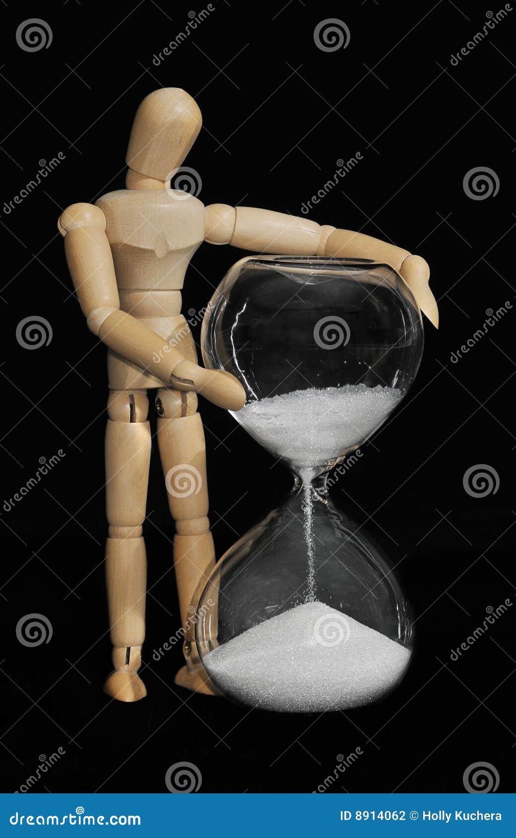 Watching Time Pass - Mannequin Holds Hourglass Stock Photo - Image of ...