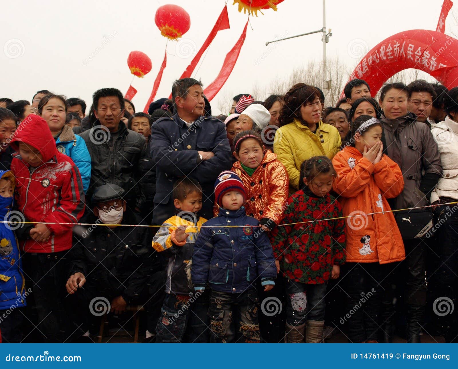 Watching Traditional Dance Yangge in the Snow Editorial Stock Image ...