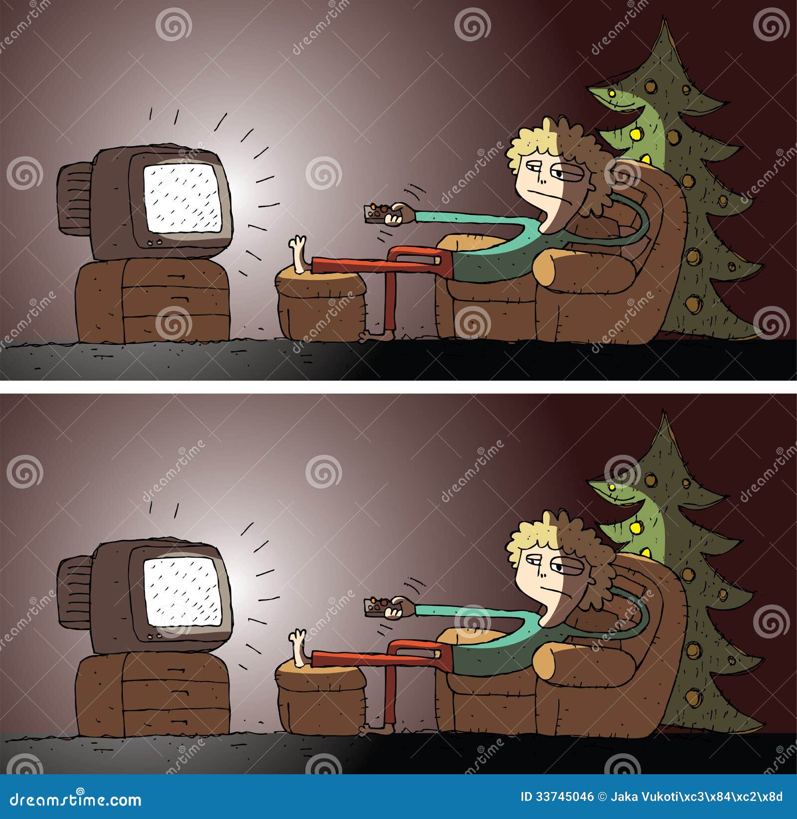 Watching TV Differences Visual Game Stock Vector - Illustration of quiz ...