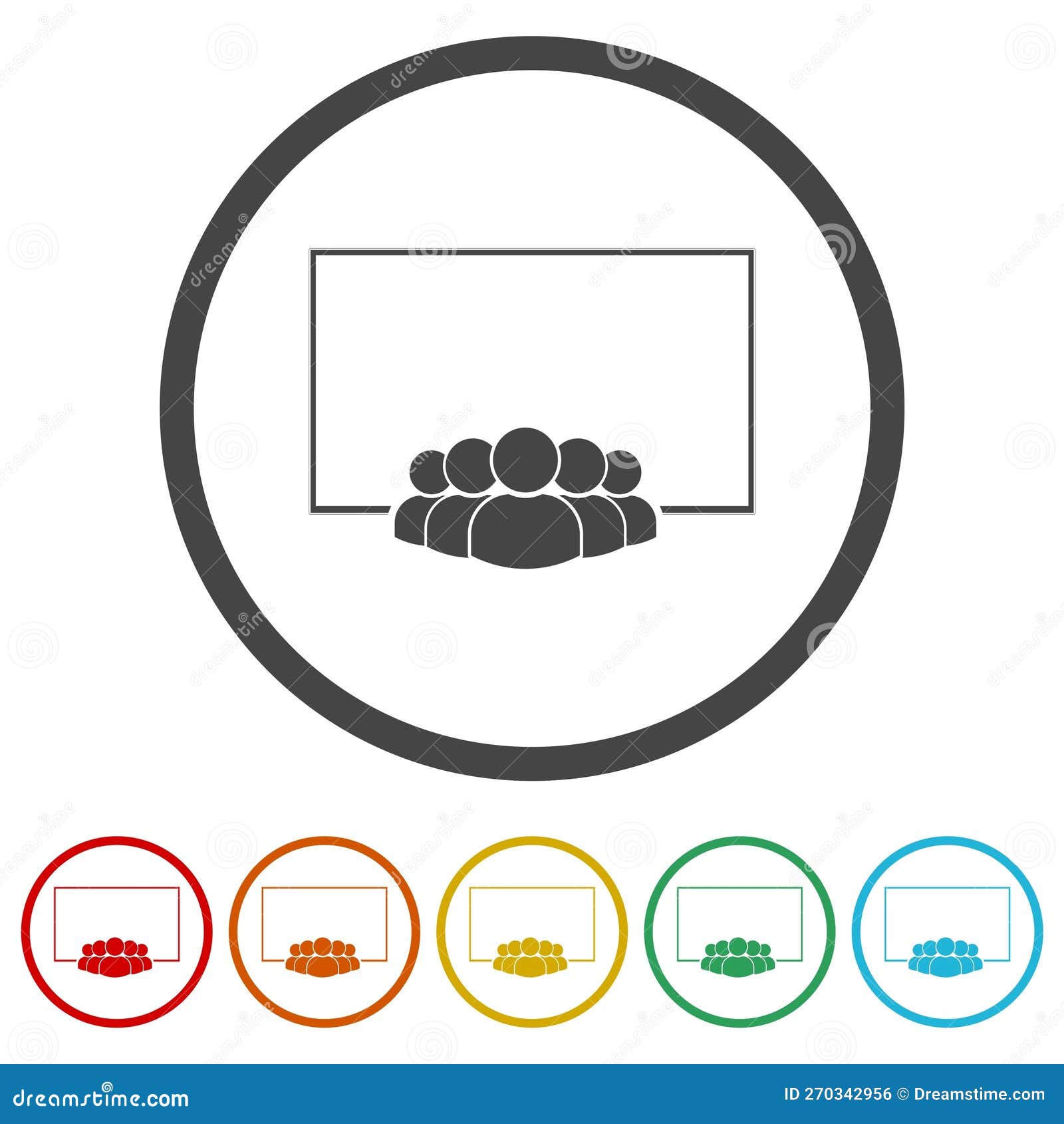 Watching Tv Icons in Color Circle Buttons Stock Vector - Illustration ...