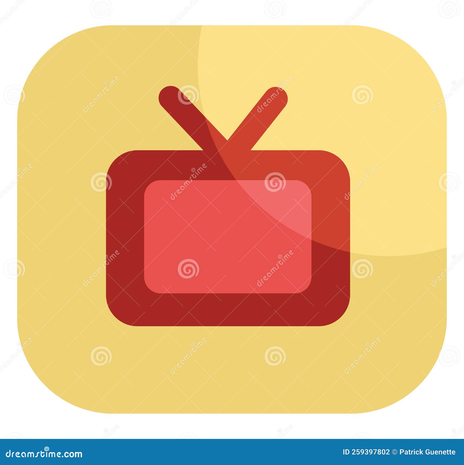 Watching TV, icon stock vector. Illustration of living - 259397802