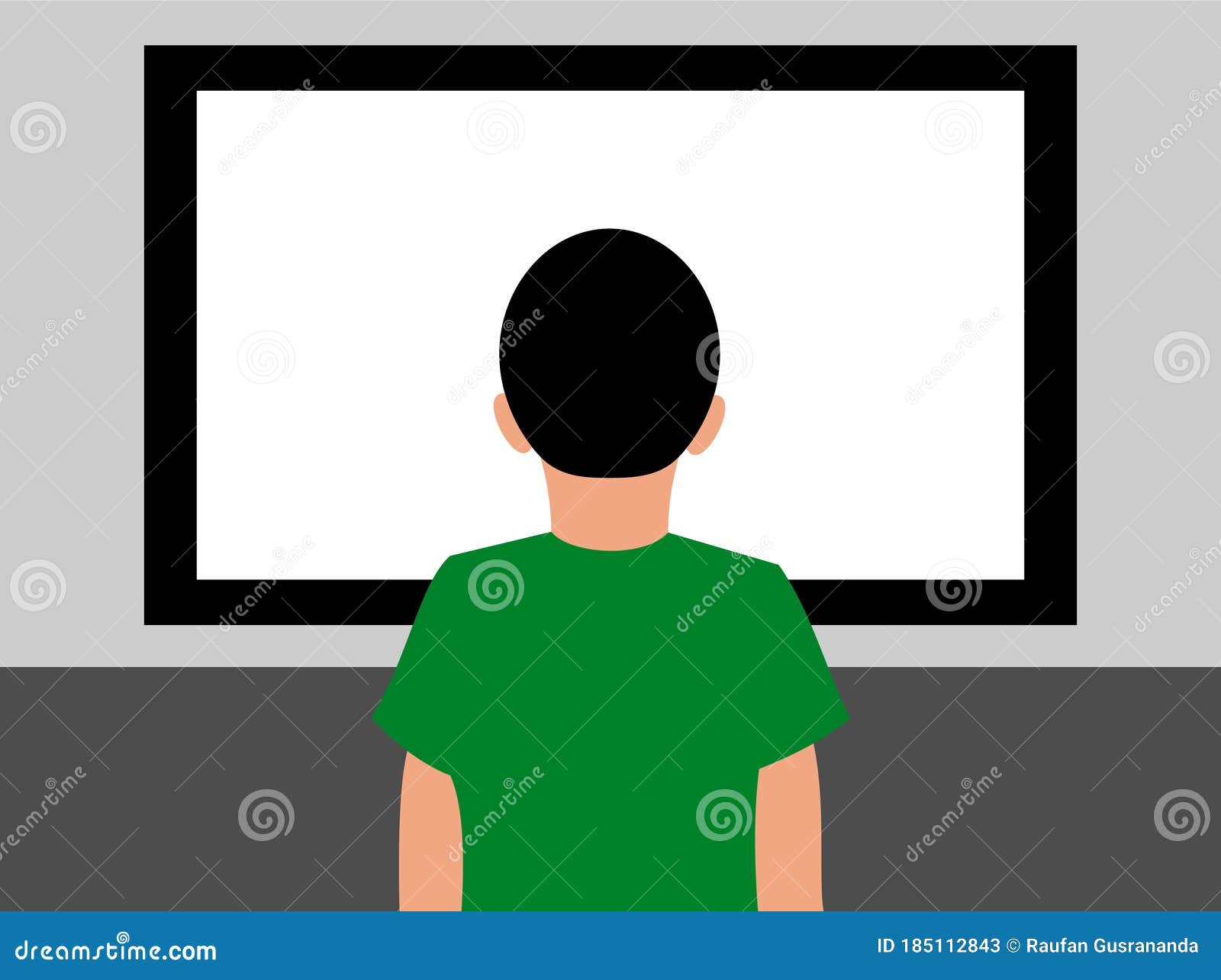 Watching Tv Simple Illustration Design Stock Vector - Illustration of ...