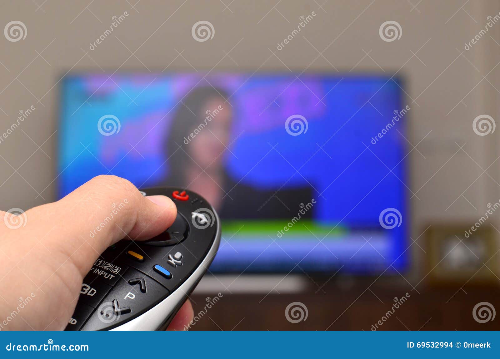 Watching TV and Using Remote Controller Stock Photo - Image of movie ...
