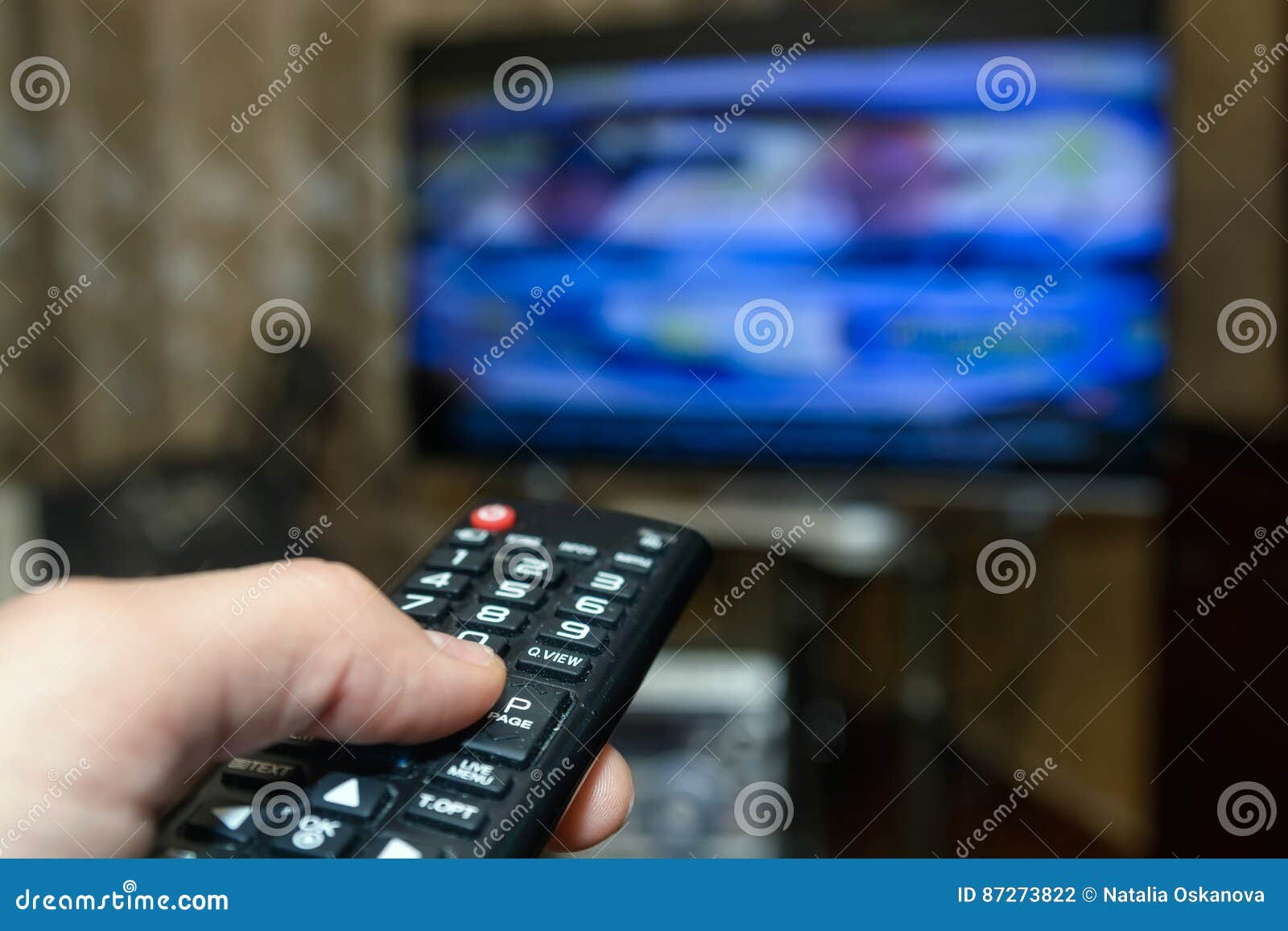 Watching TV and Using Remote Controller Stock Photo - Image of relax ...