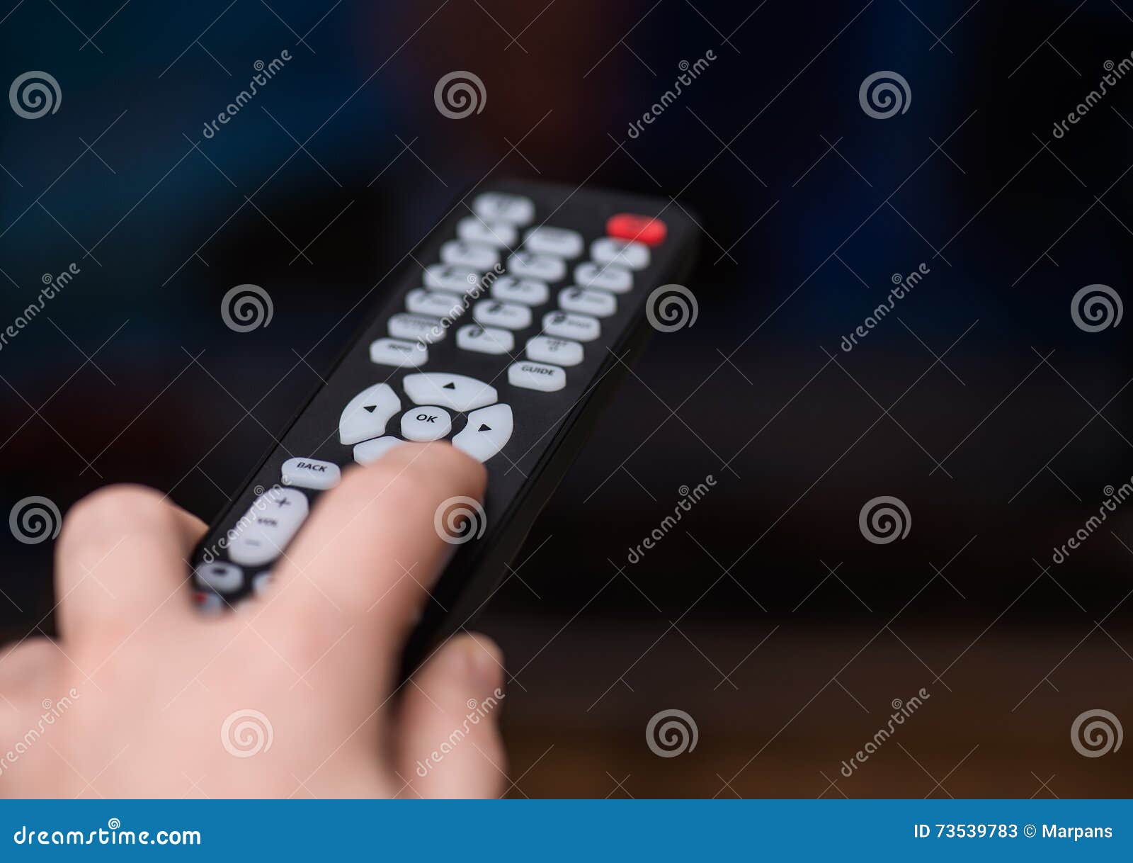 Watching TV and Using Remote Controller Stock Image - Image of screen ...
