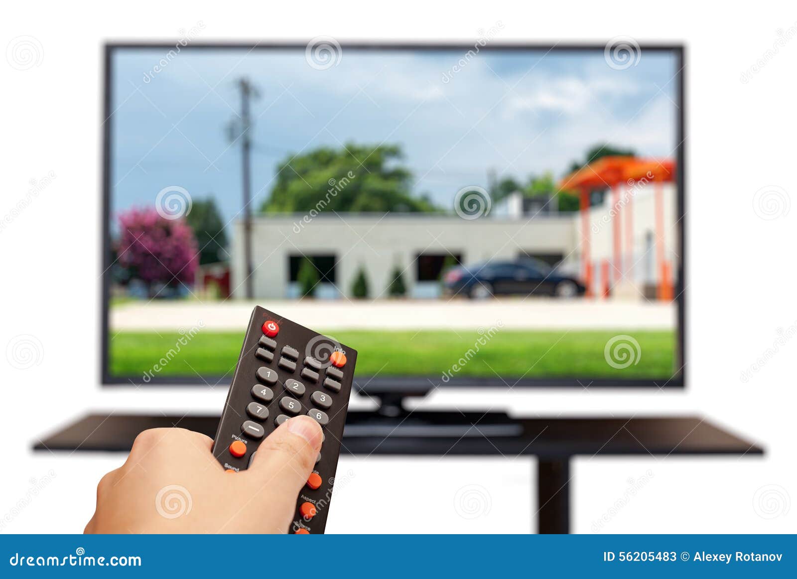 Watching TV and Using Remote Controller Stock Image - Image of change ...