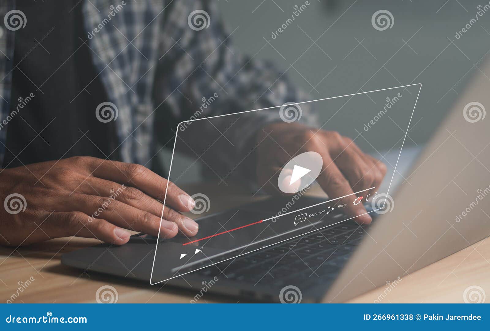 Watching Video on Internet, Live Concert, Show or Tutorial. Stock Photo ...